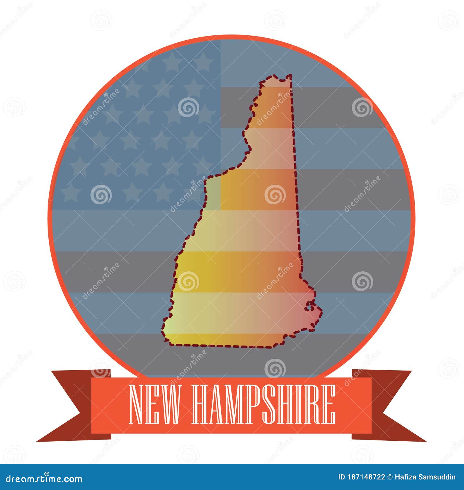 Map of New Hampshire State. Vector Illustration Decorative Design Stock ...