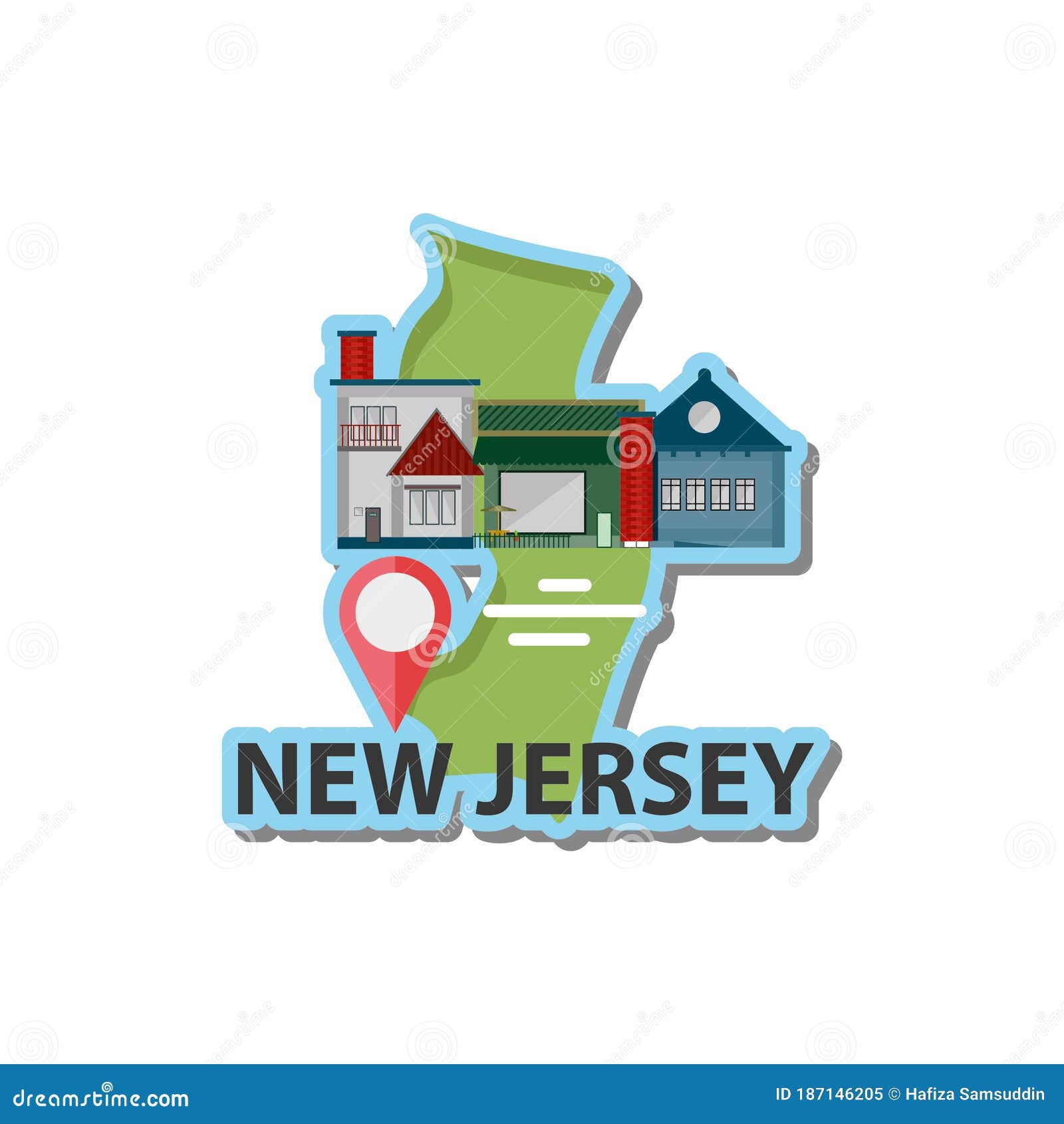 Map of New Jersey State. Vector Illustration Decorative Design Stock ...
