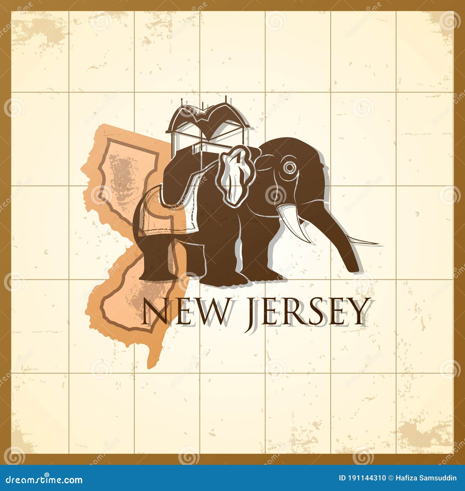 Map of New Jersey State. Vector Illustration Decorative Design Stock ...