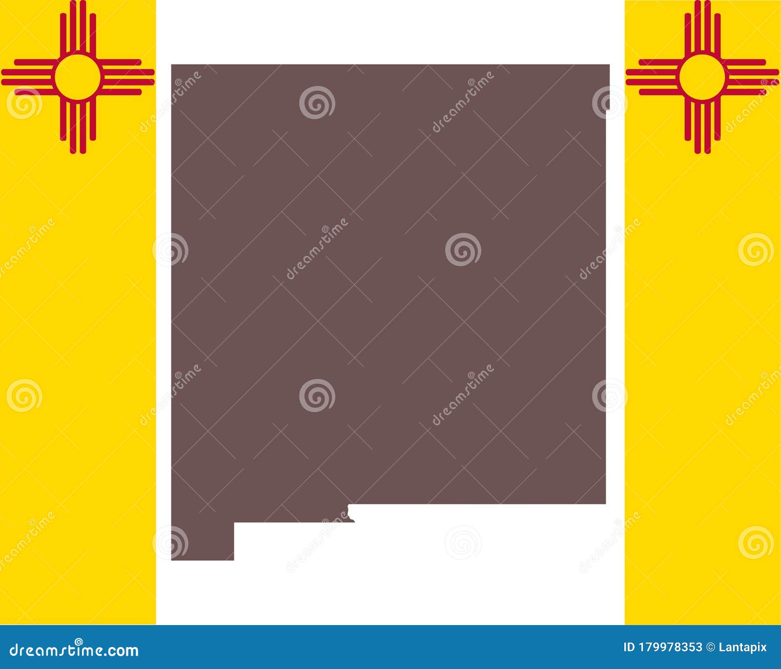 Map of New Mexico on Background with Flag Stock Vector - Illustration ...