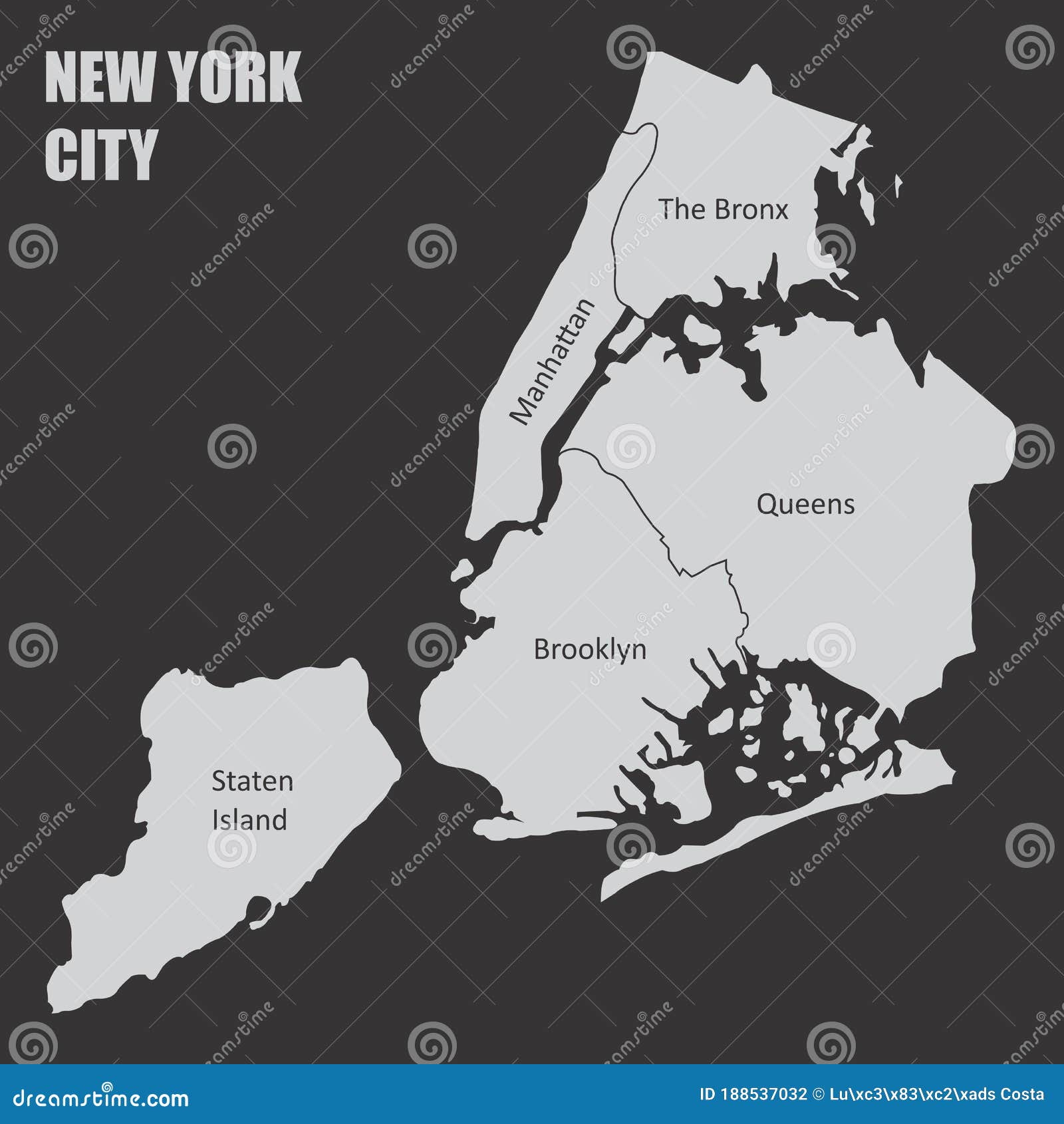 Map of New York city stock illustration. Illustration of brooklyn ...