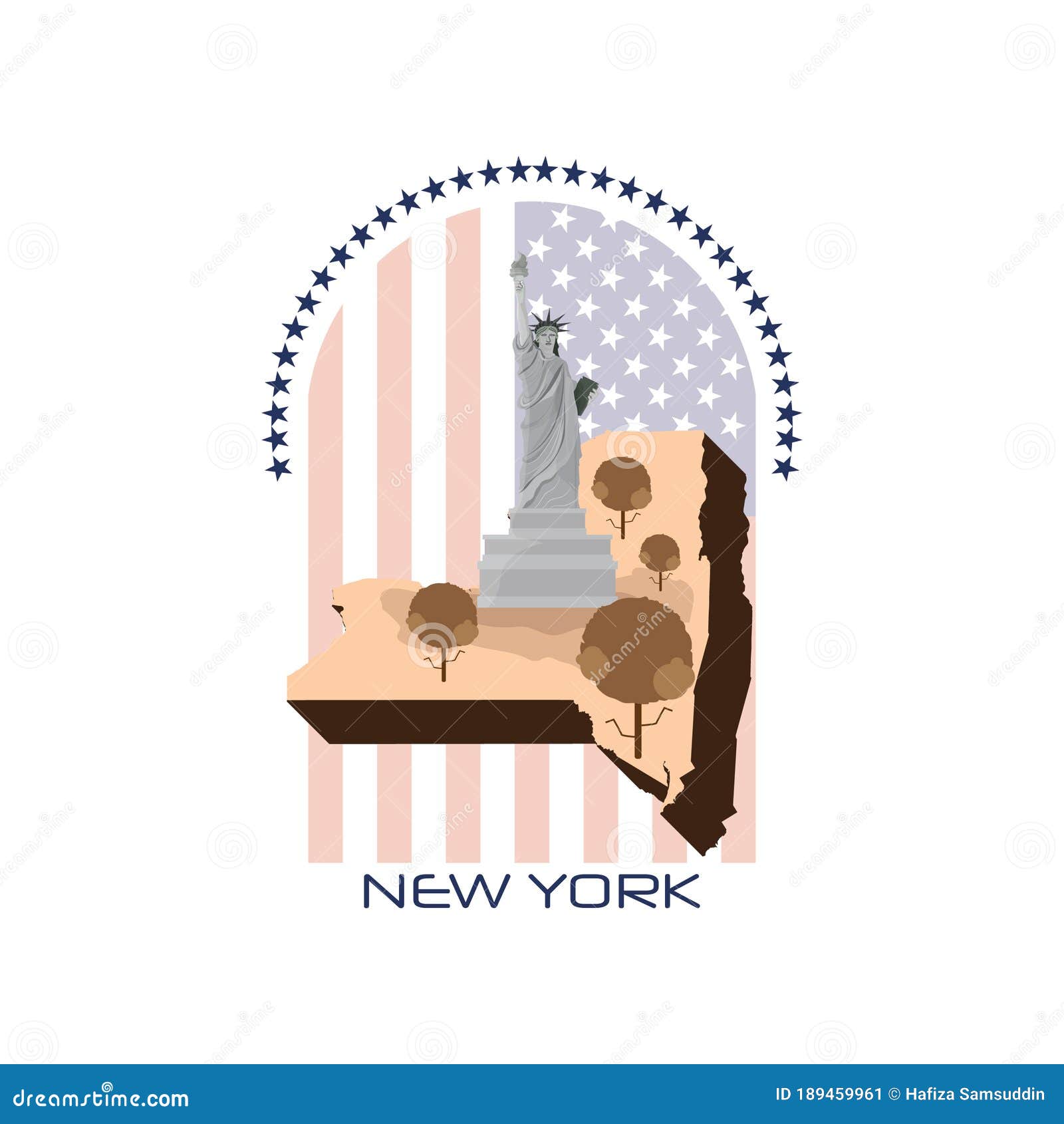 Map of New York State. Vector Illustration Decorative Design Stock ...