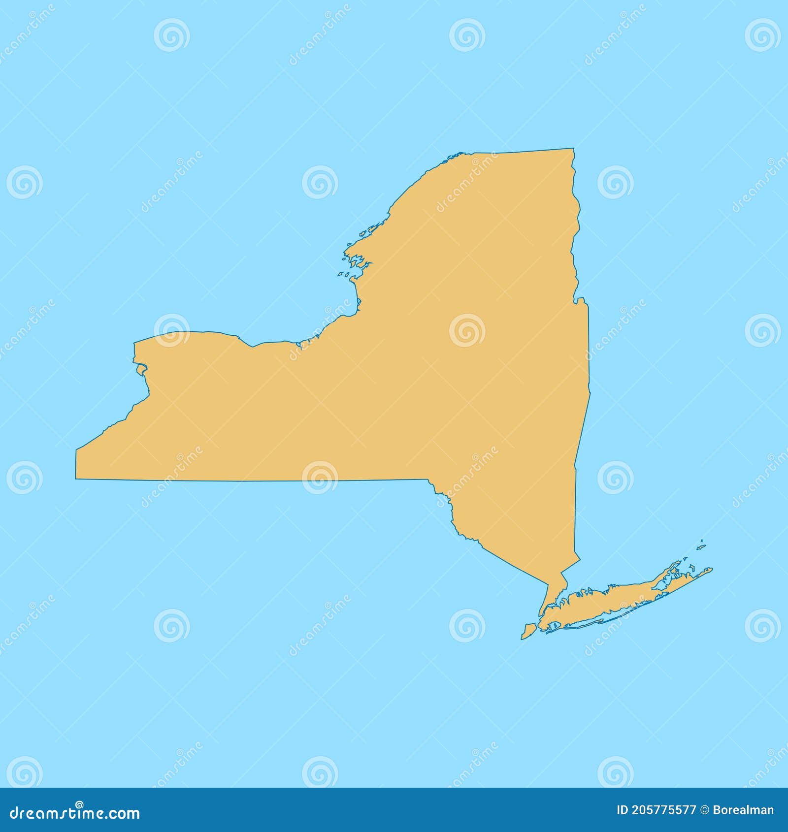 Map of the New York stock vector. Illustration of location - 205775577