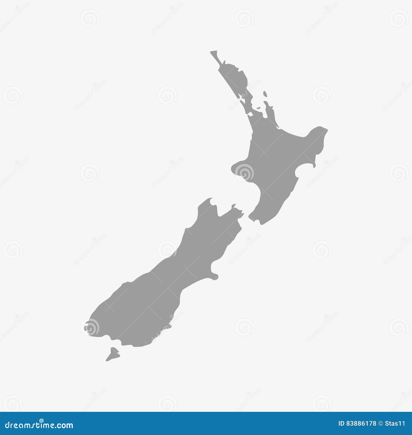 New Zealand Map With Gray Tone On Png Or Transparent Background ...