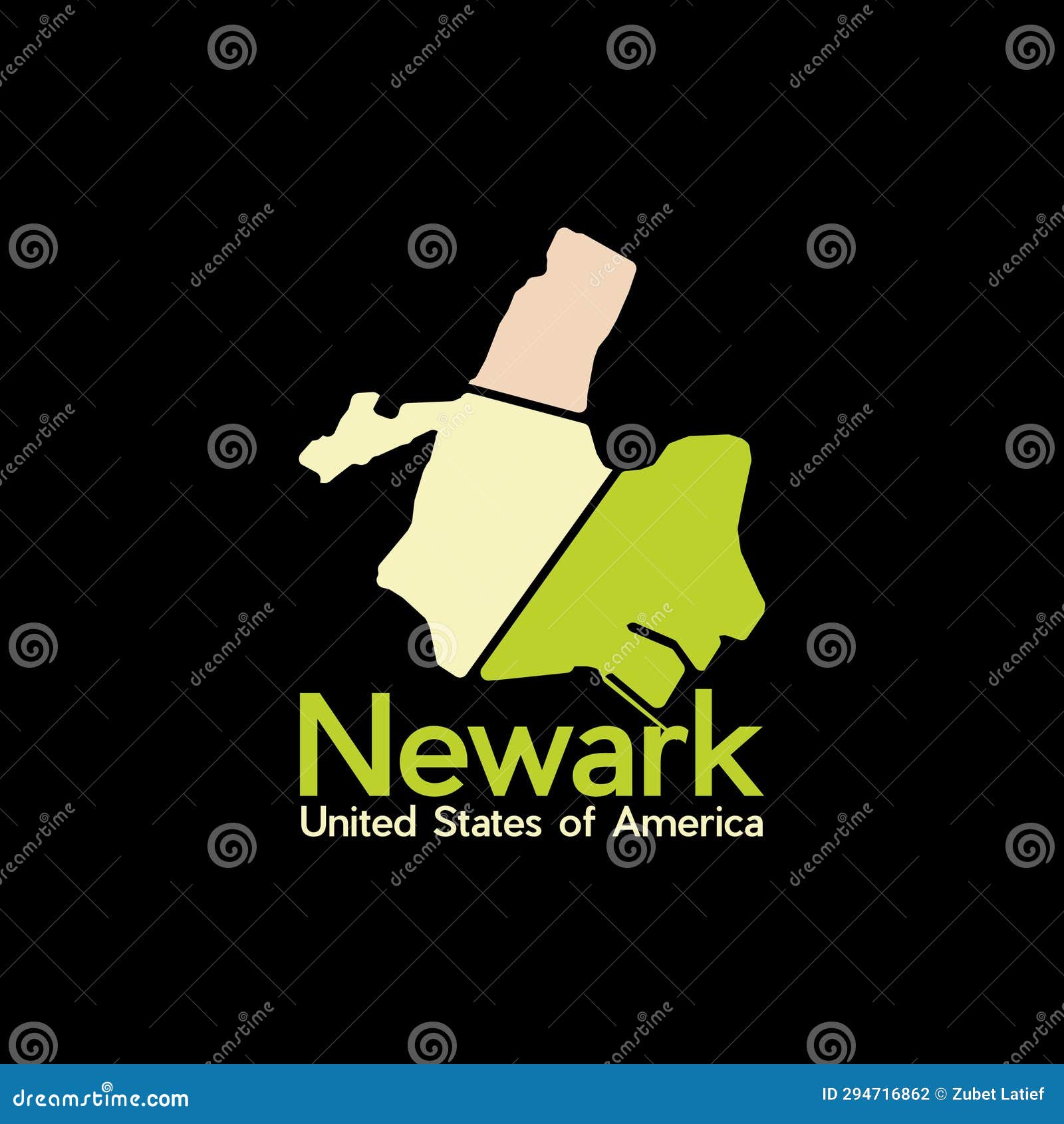 Map of Newark City Modern Geometric Simple Logo Stock Illustration ...