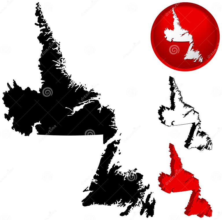 Map of Newfoundland, Canada Stock Vector - Illustration of vector, icon ...