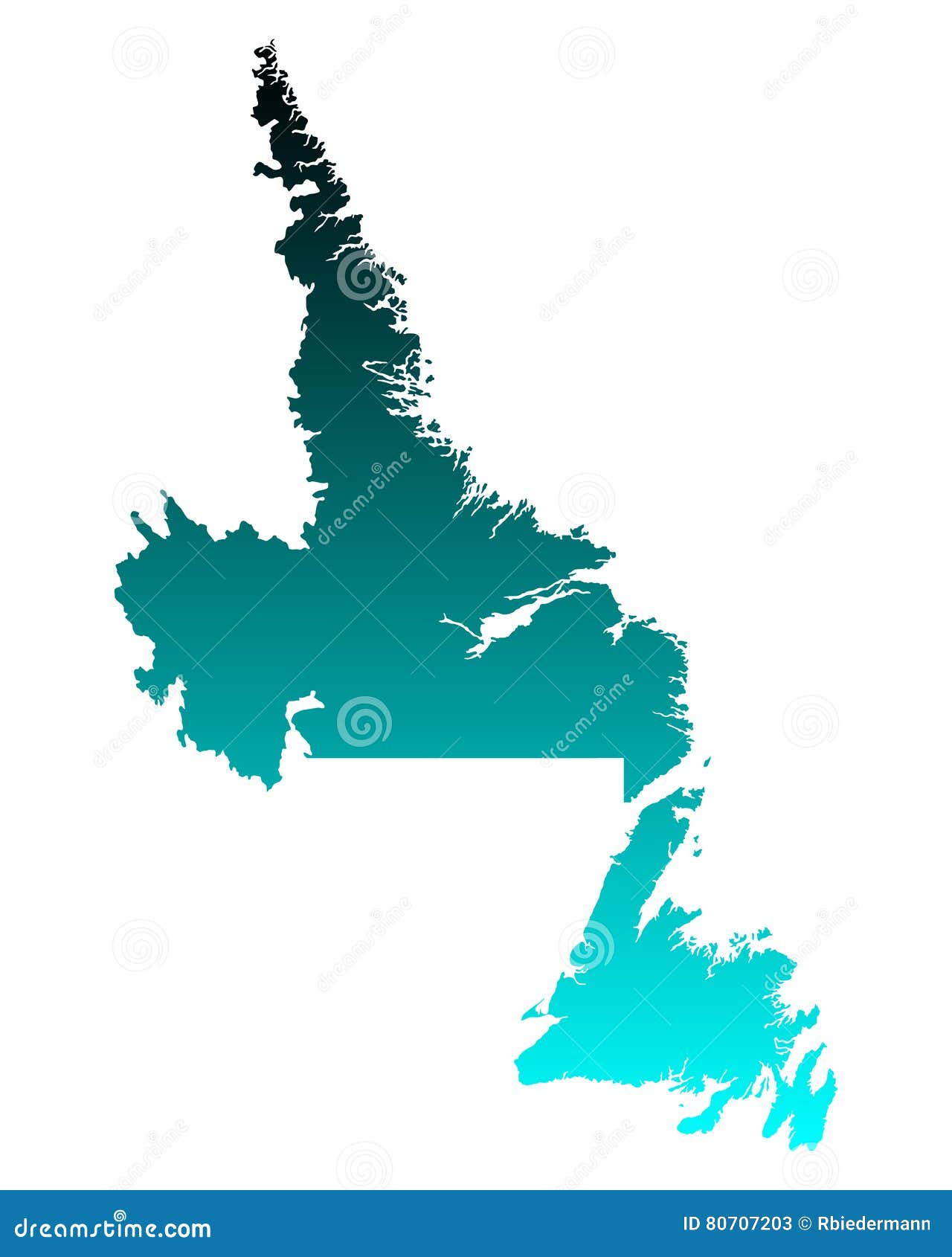 Newfoundland And Labrador Map On Canadian Flag. NL, CA Province Map On ...