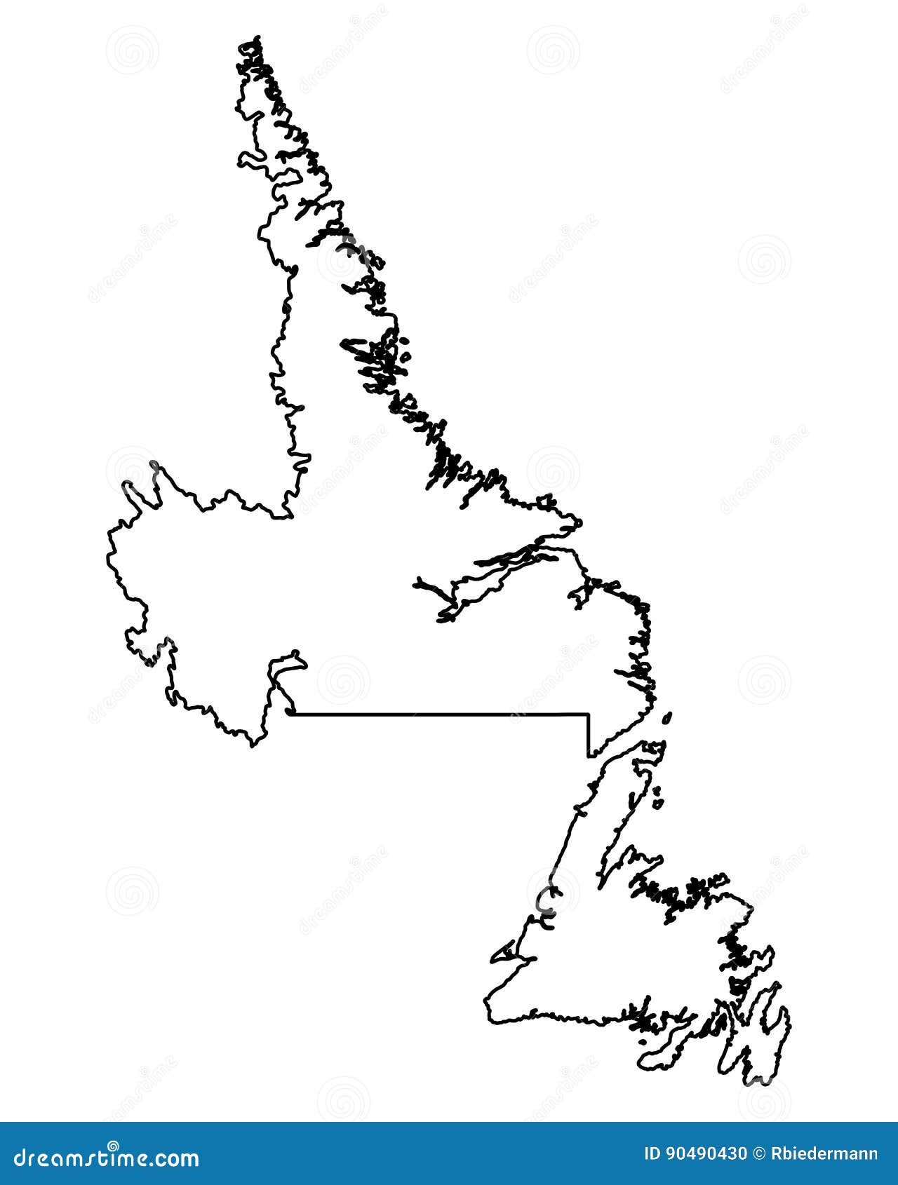 Map of Newfoundland and Labrador Stock Vector - Illustration of gray ...