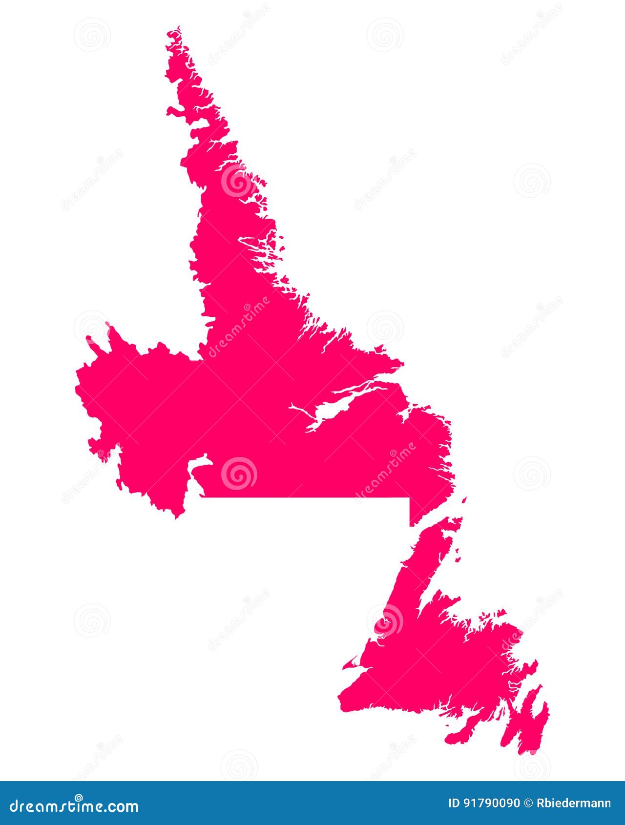 Newfoundland And Labrador Map On Canadian Flag. NL, CA Province Map On ...