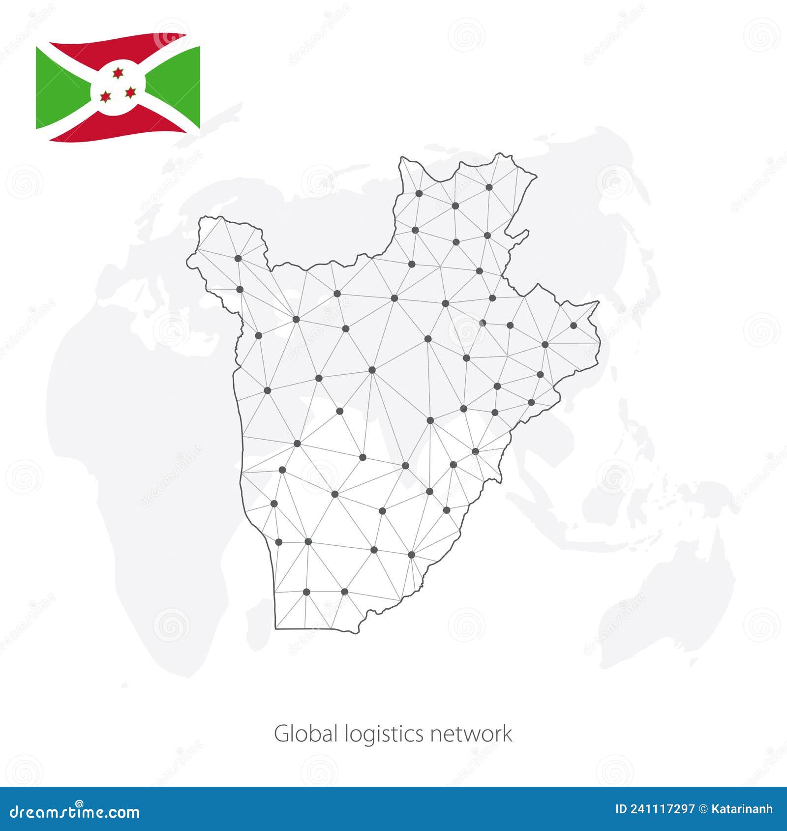 Global Logistics Network Concept. Communications Network Map Burundi on ... Global Logistics Network Concept. Communications Network Map Burundi on ...