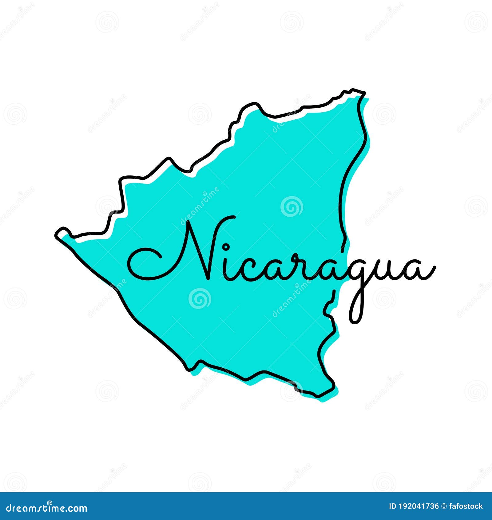 Nicaragua Vector Country Map Silhouette | CartoonDealer.com #259273009