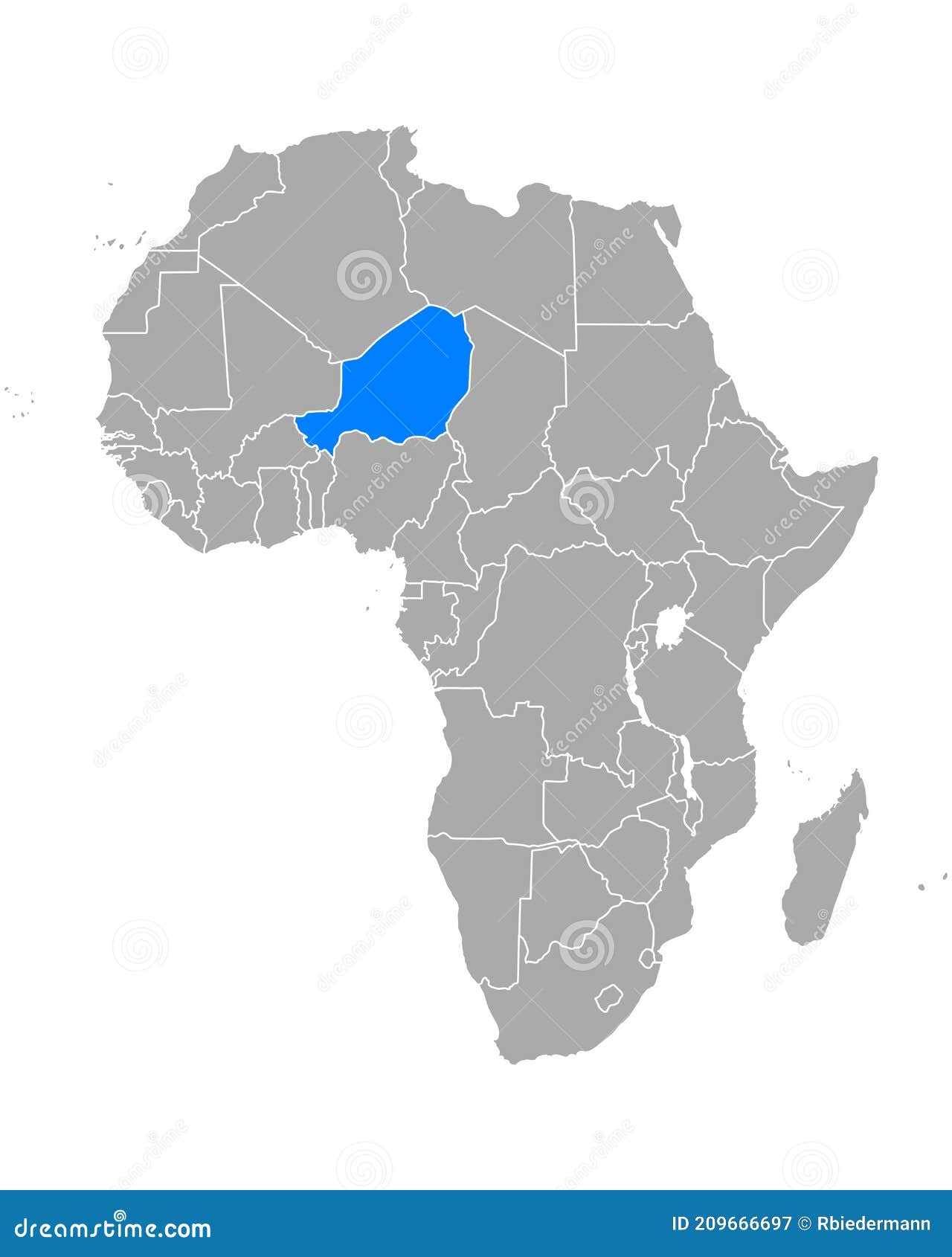 Map of Niger in Africa stock vector. Illustration of gray - 209666697