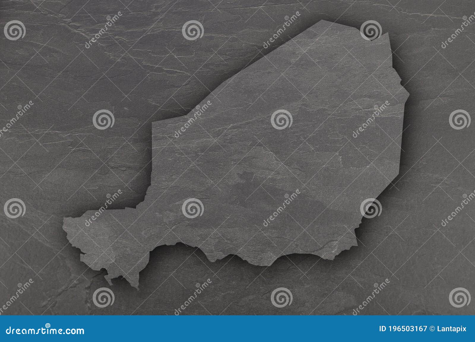 Map of Niger on dark slate stock illustration. Illustration of plate ...