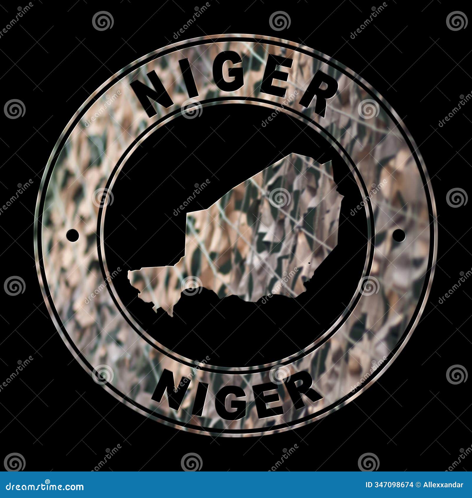 Map of Niger, Military Stamp Stock Illustration - Illustration of army ...