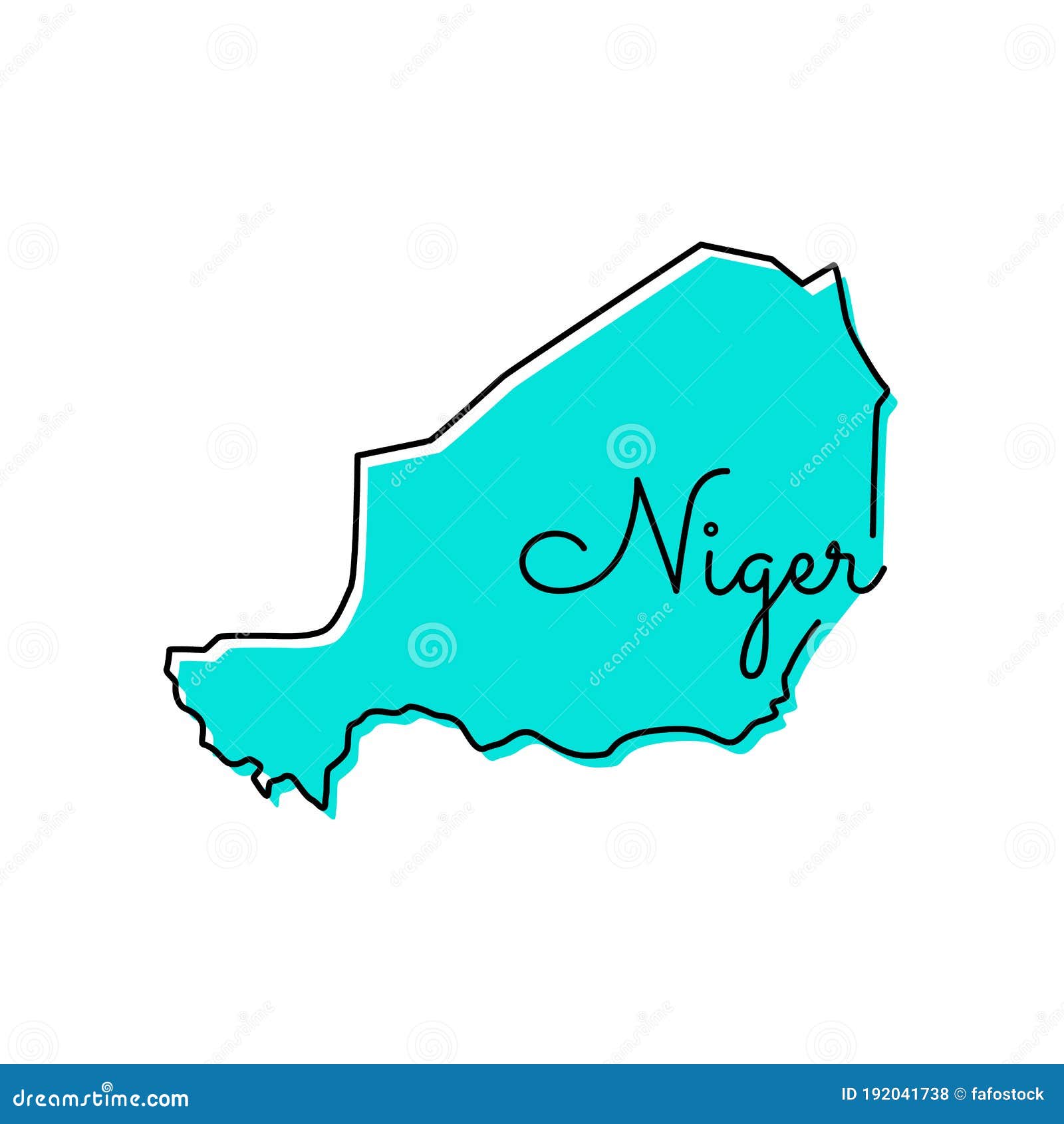 Niger Vector Map Isolated On White Background. High-Detailed Black ...