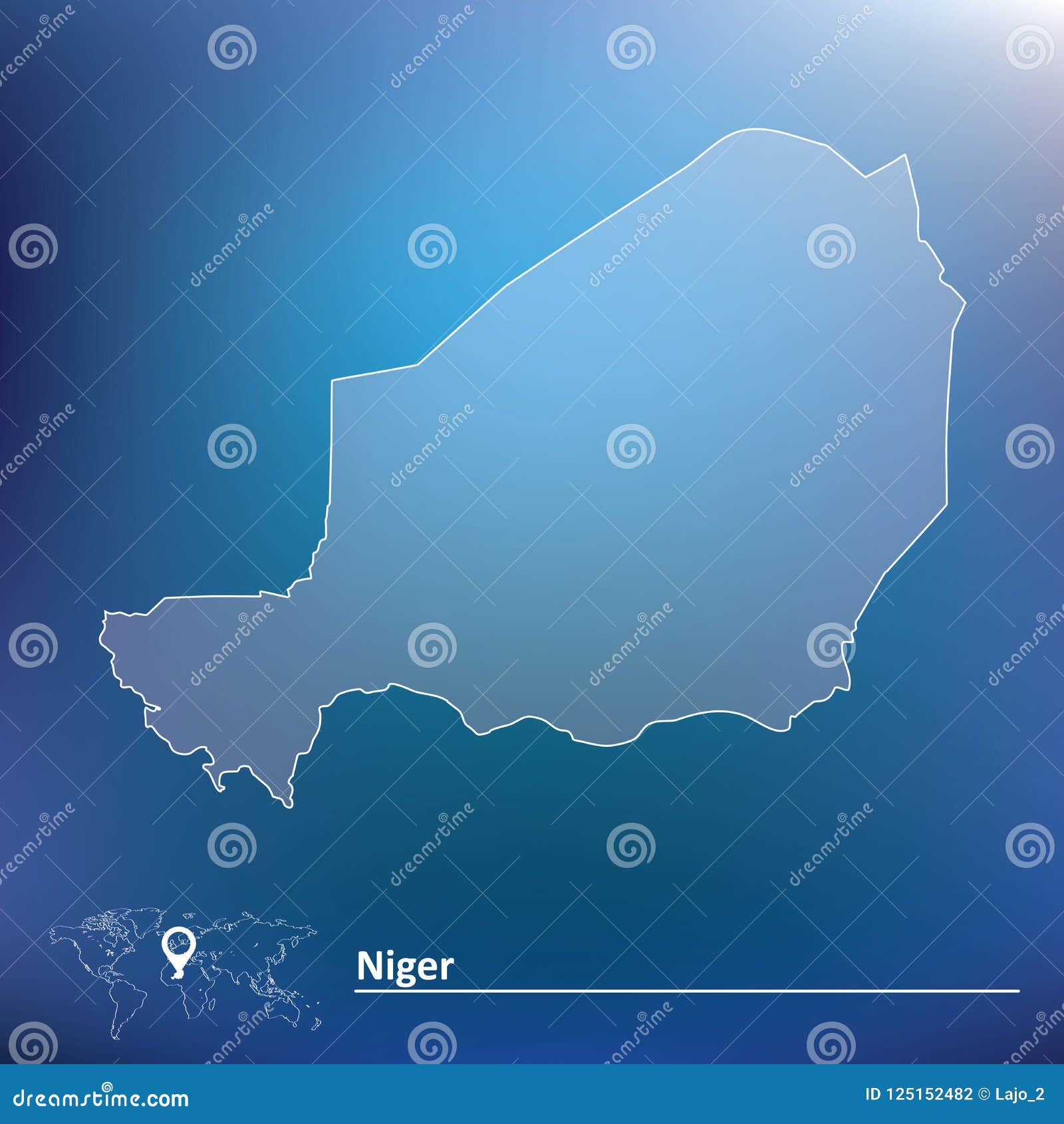 Map of Niger stock vector. Illustration of color, official - 125152482