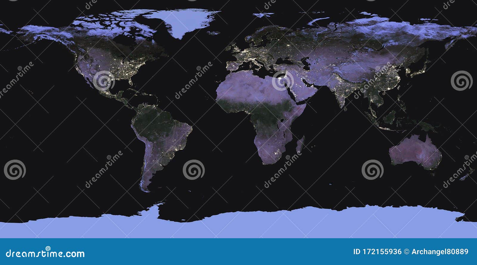 3 Dimensional Map Of Earth And Night Sky - Map