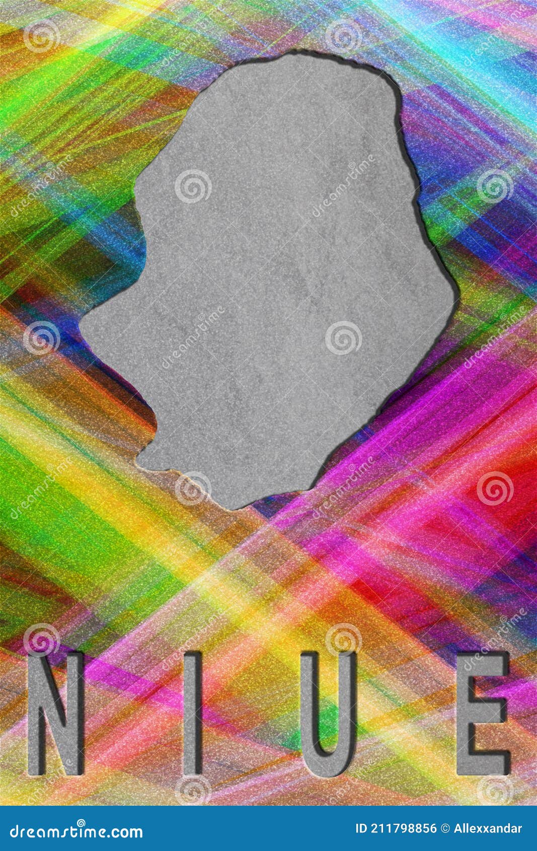 Map of Niue, Colorful Background Stock Illustration - Illustration of ...