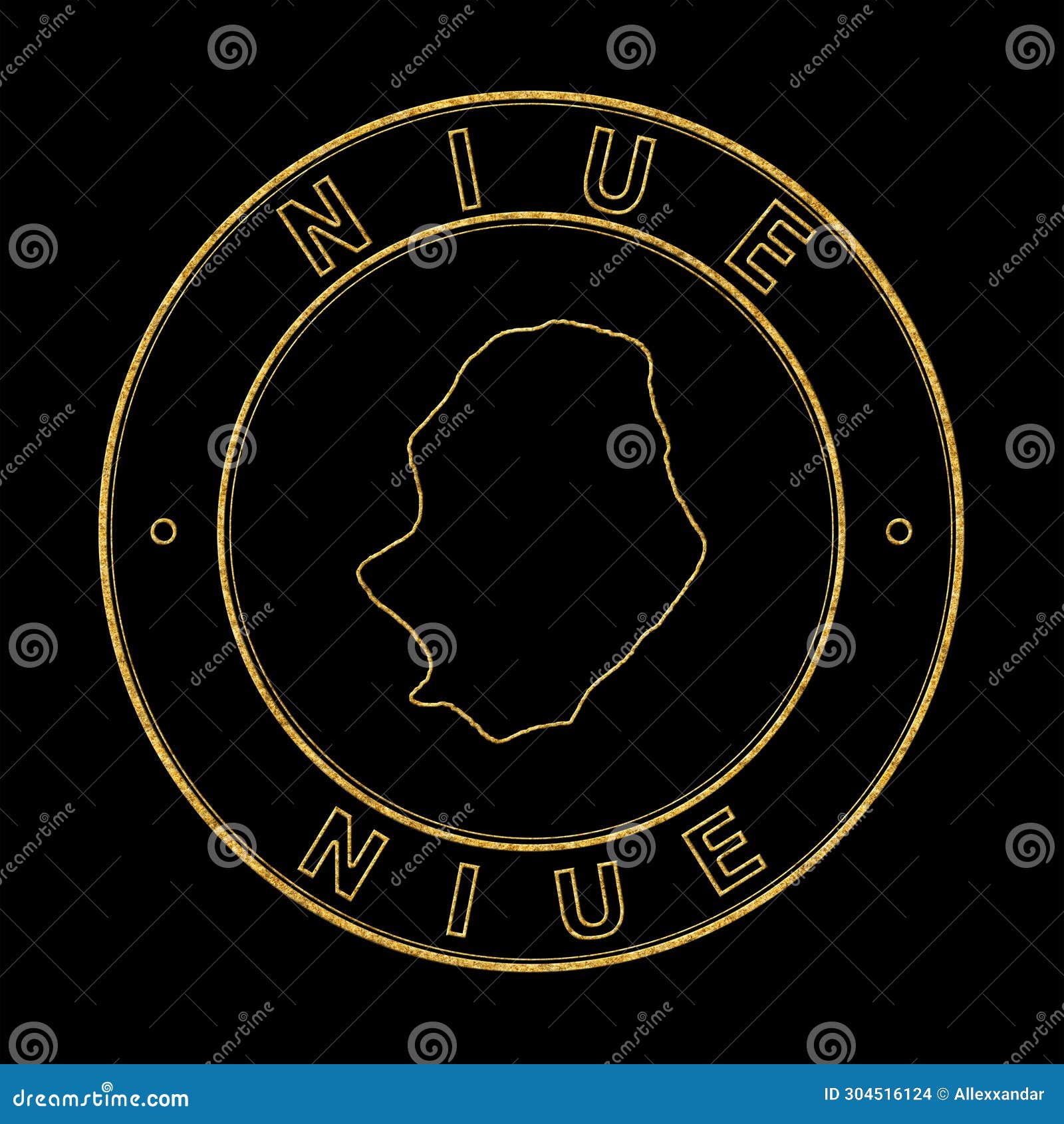 Map Of Niue, Golden Stamp Black Background Stock Photography ...