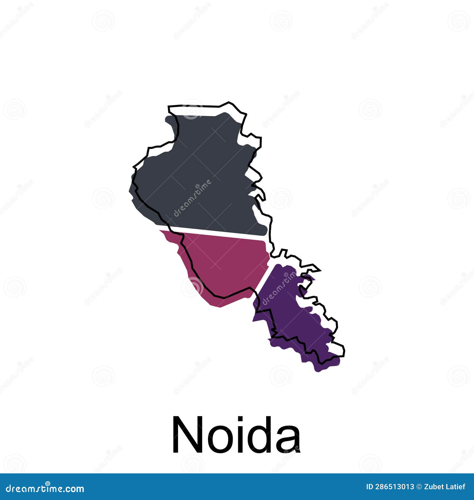 Map Of Noida Vector Design Template, National Borders And Important ...
