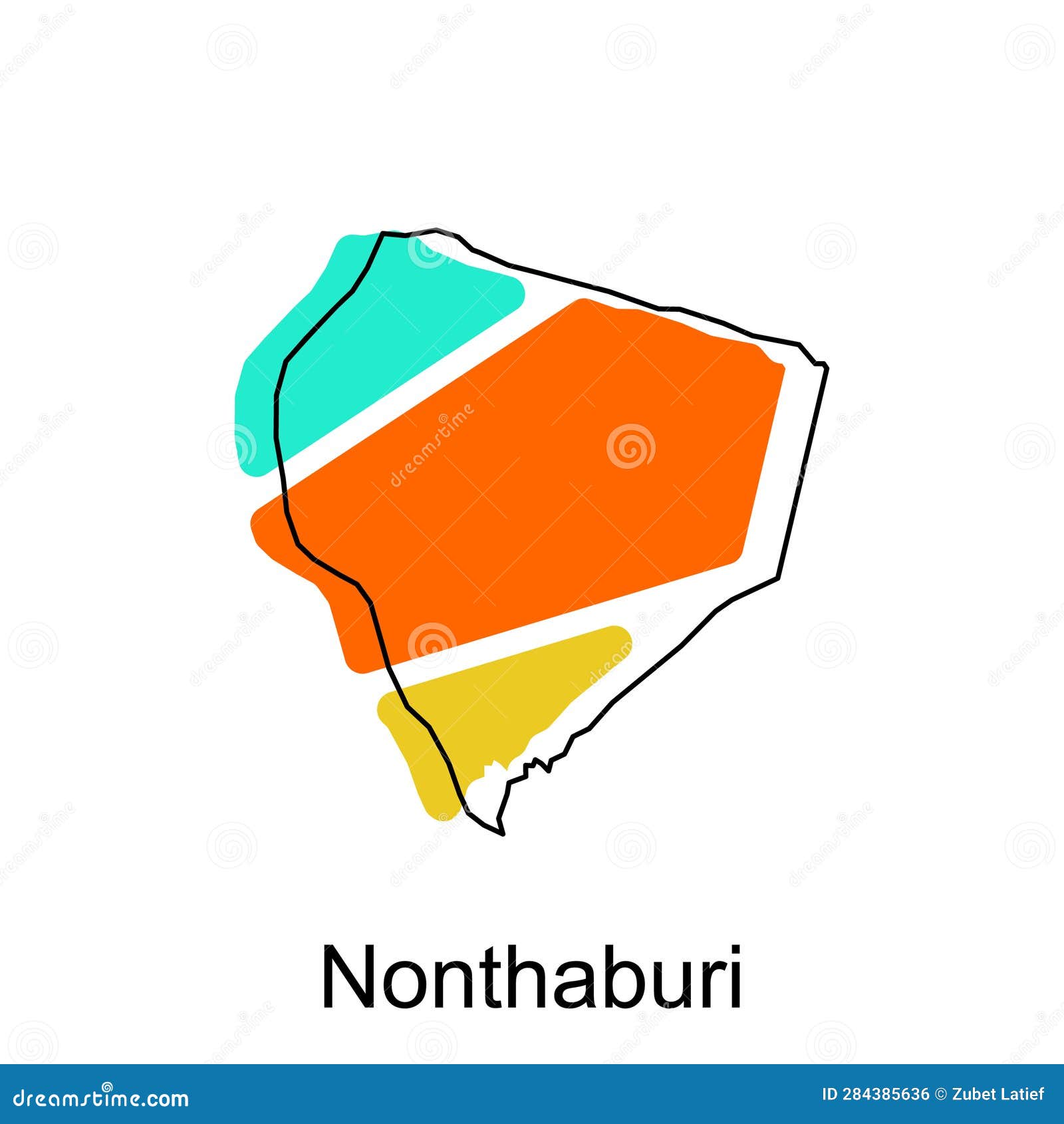 Map of Nonthaburi Vector Design Template, National Borders and ...