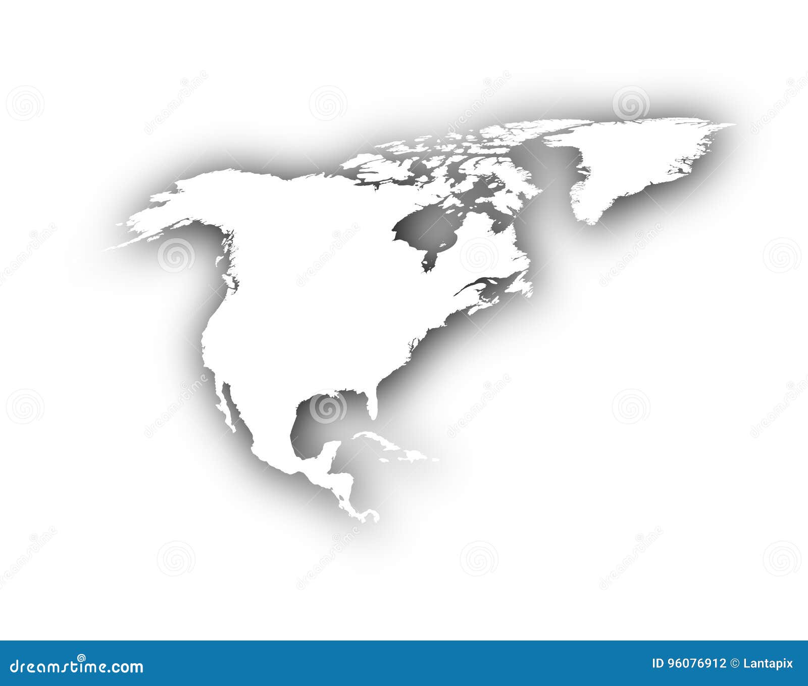 Map of North America with Shadow Stock Vector - Illustration of graphic ...