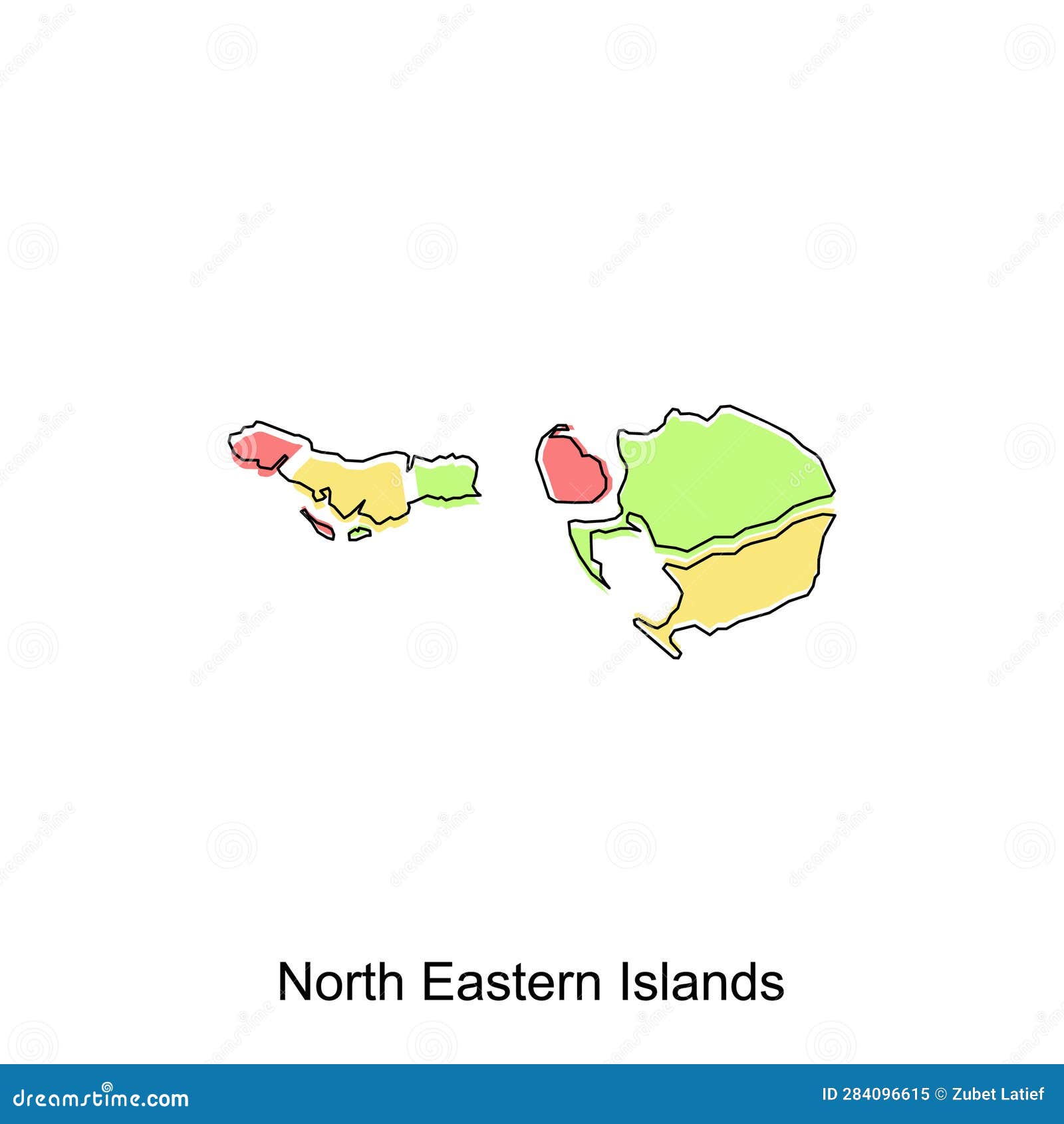 Map of North Eastern Islands Vector Design Template, National Borders ...