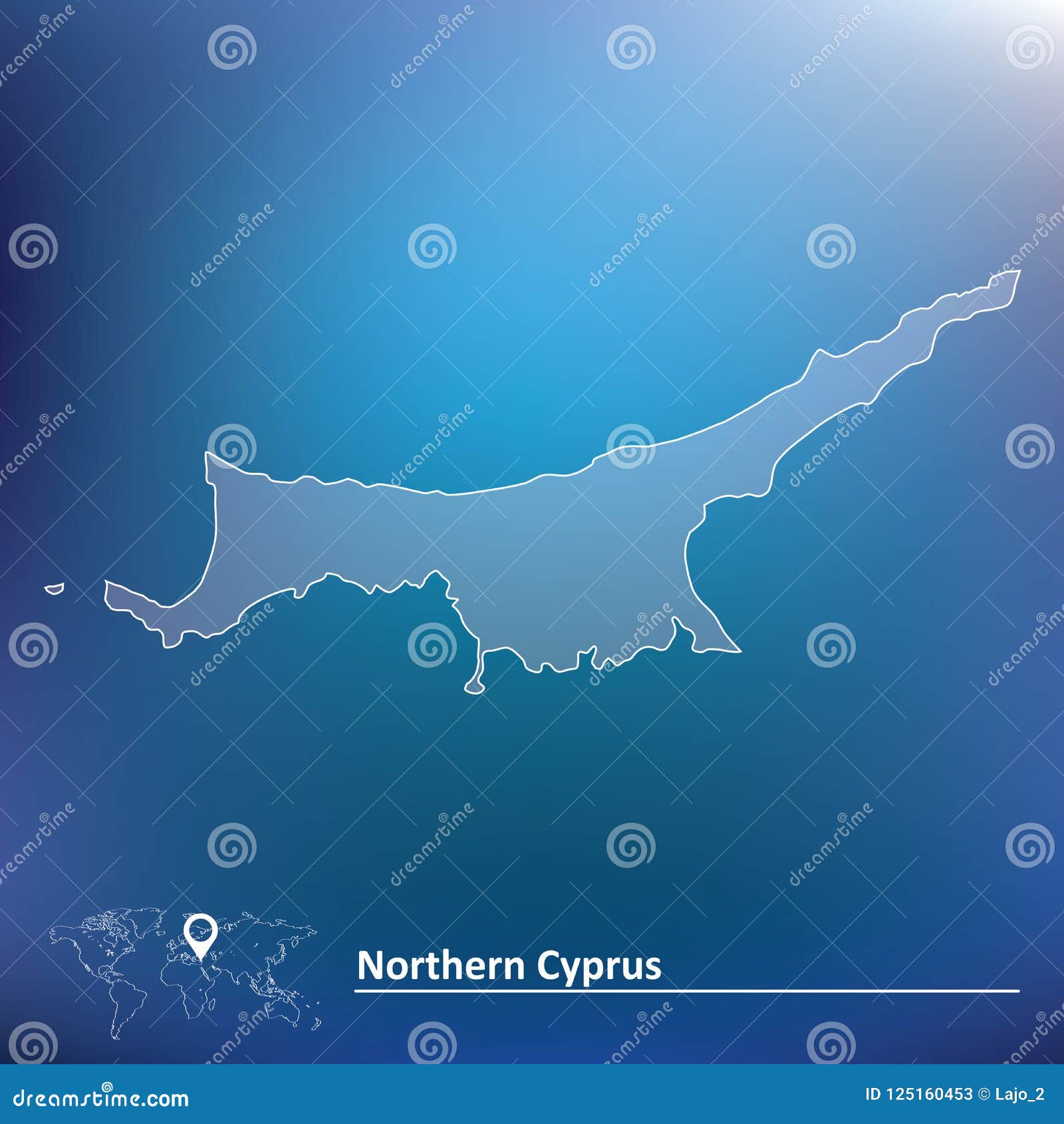 Map of Northern Cyprus stock vector. Illustration of design - 125160453