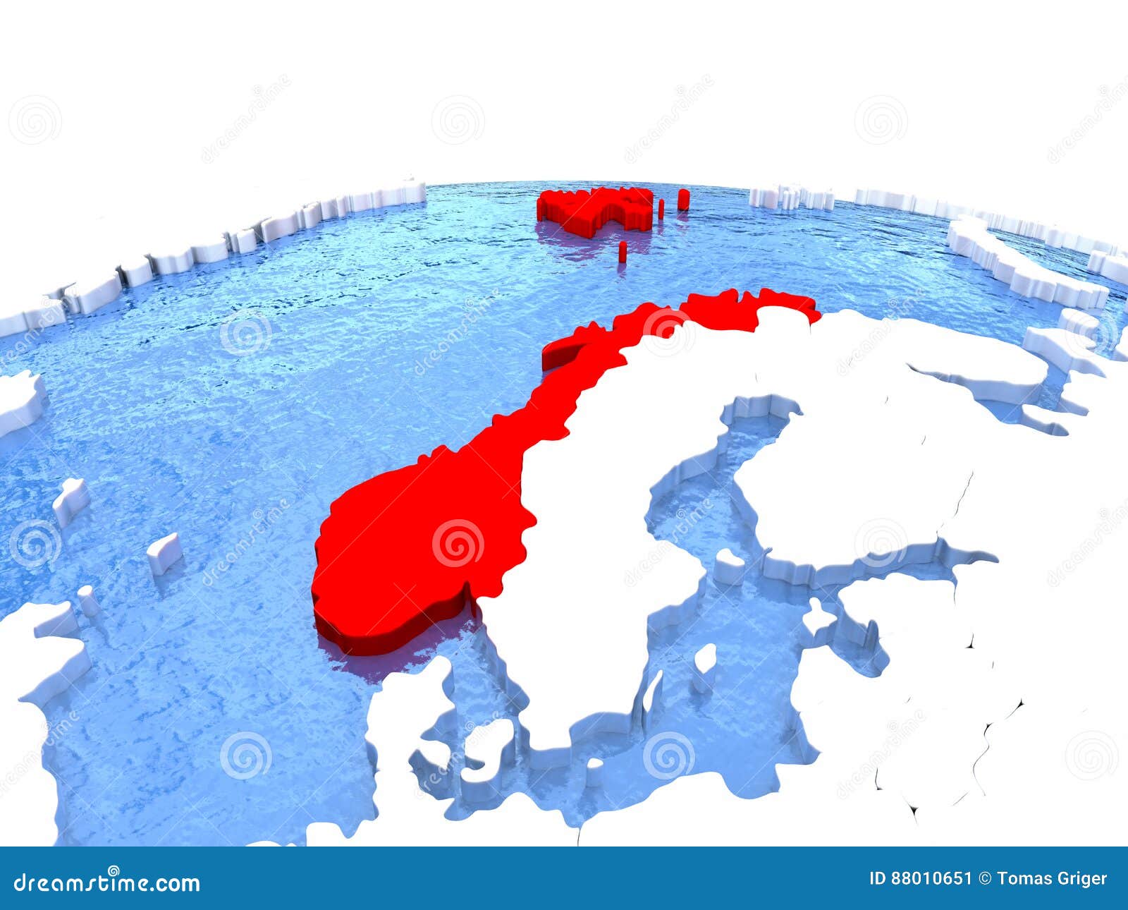 Map of Norway on globe stock illustration. Illustration of borders ...