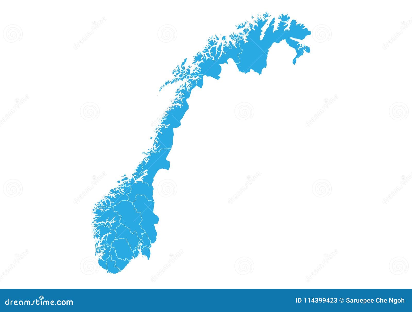 Map of Norway. High Detailed Vector Map - Norway Stock Vector ...
