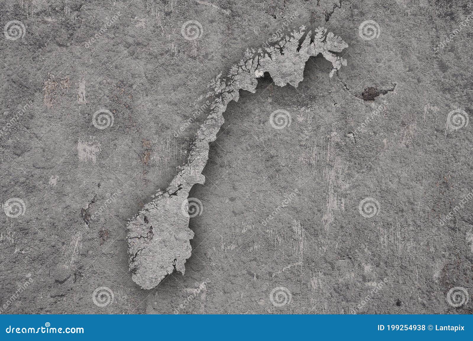 Map of Norway on Weathered Concrete Stock Photo - Image of structure ...