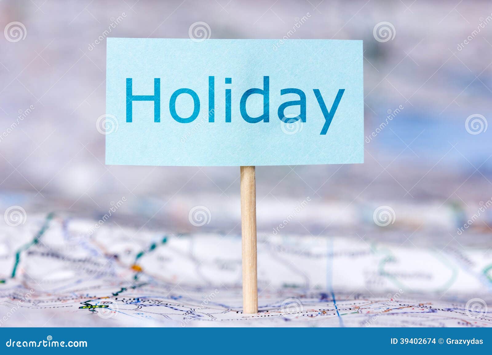 Map with Note about Holiday Stock Photo - Image of holiday, message ...