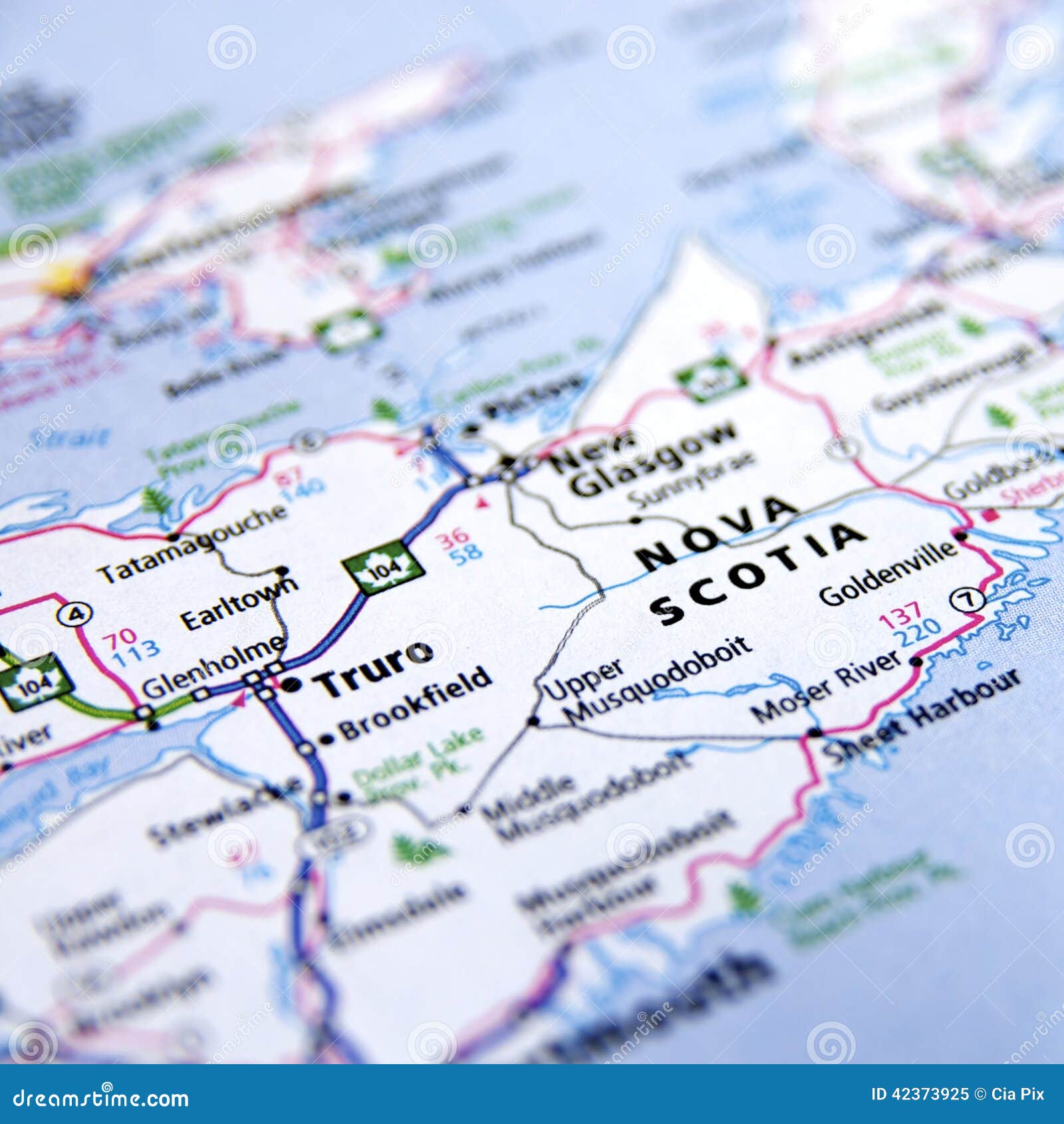 Map of Nova Scotia stock image. Image of ways, scotia - 42373925