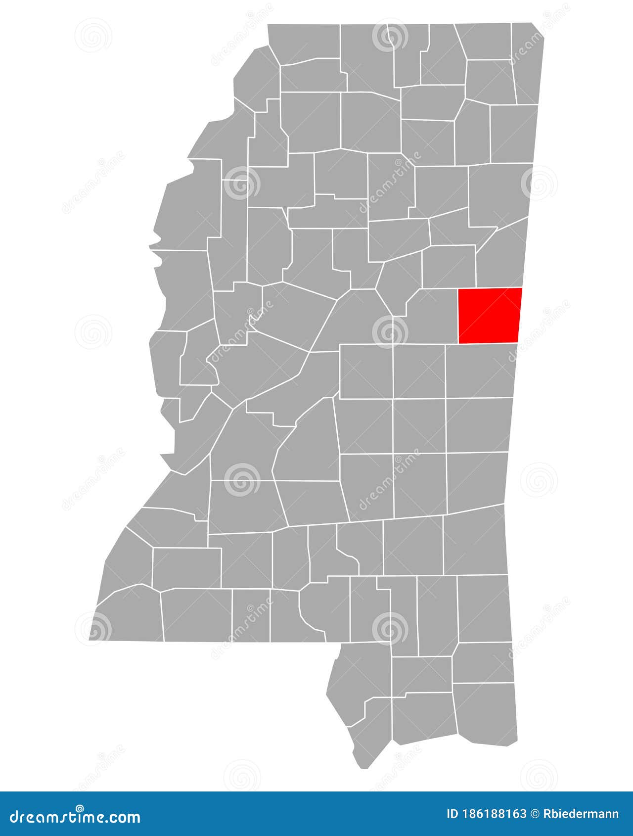 Map of Noxubee in Mississippi Stock Vector - Illustration of region ...