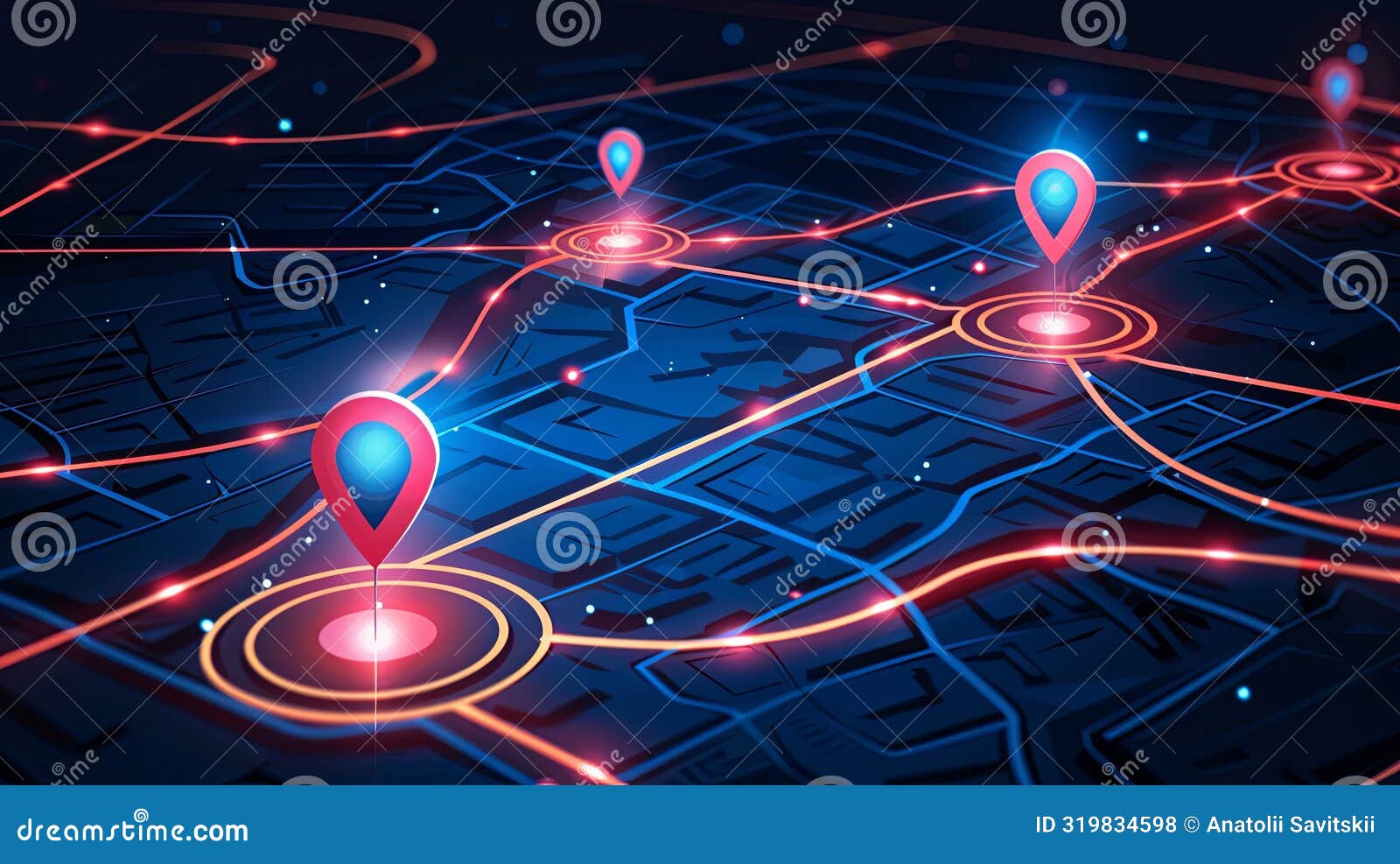 A Map with Numerous Pins Indicating Various Destinations and Locations ...