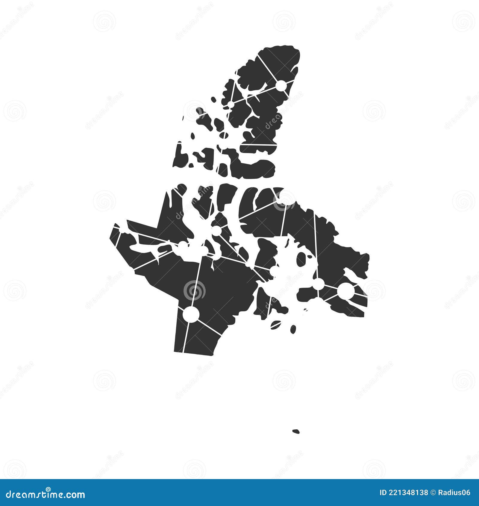 Map of Nunavut. Concept of Travel and Geography of Canada. Stock Vector ...