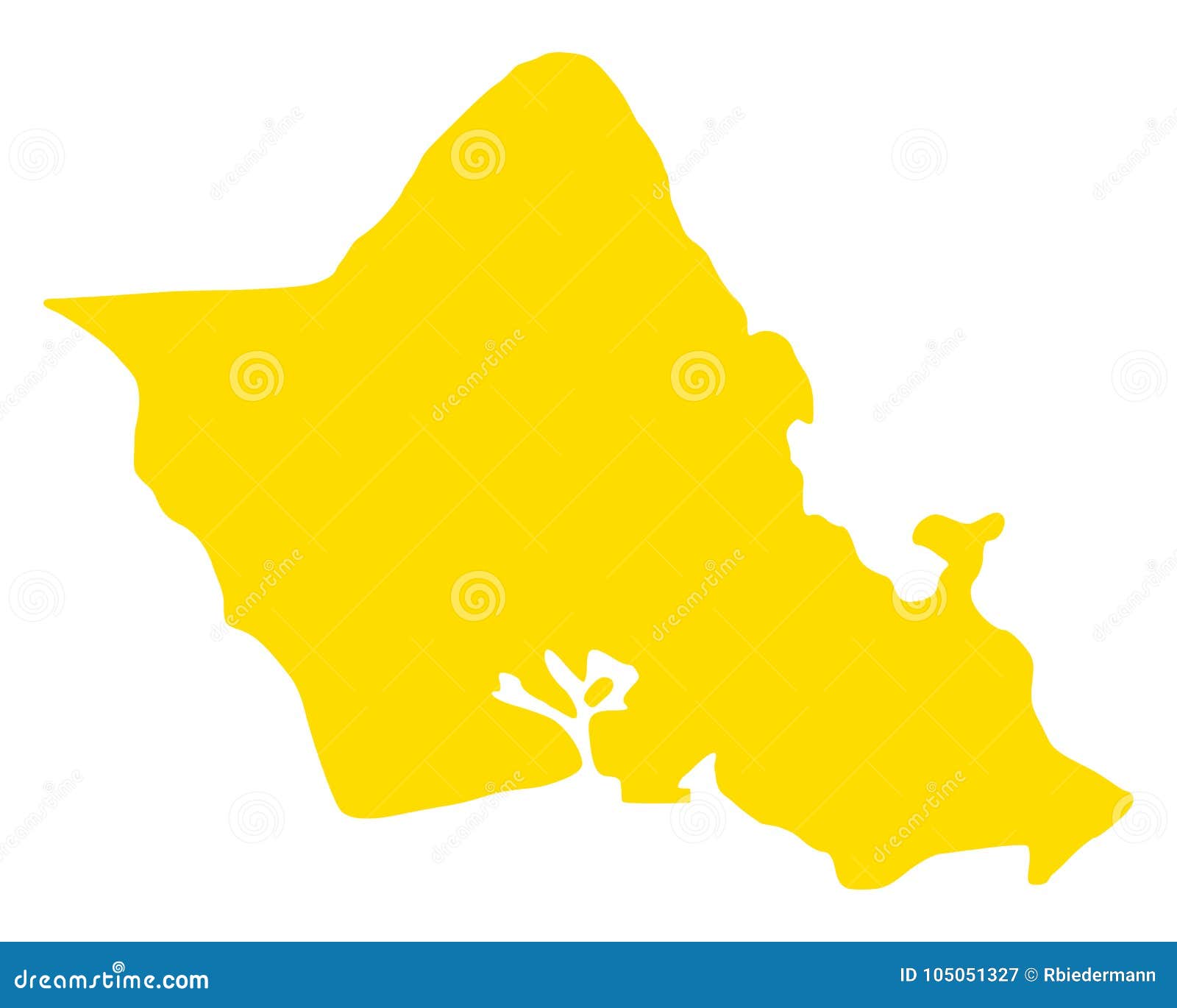 Map of Oahu stock vector. Illustration of oahu, vector - 105051327