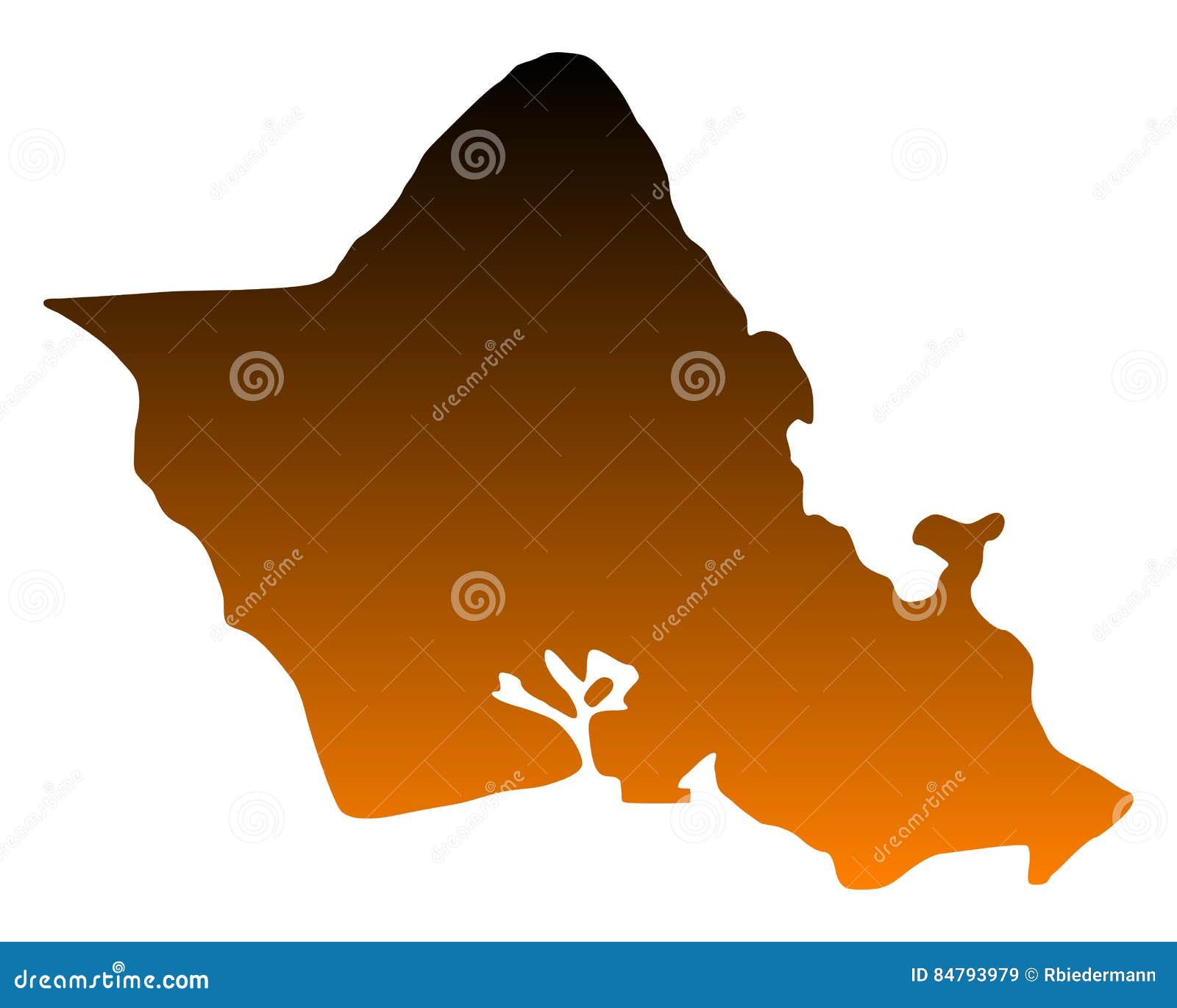 Map of Oahu stock vector. Illustration of brown, hawaii - 84793979