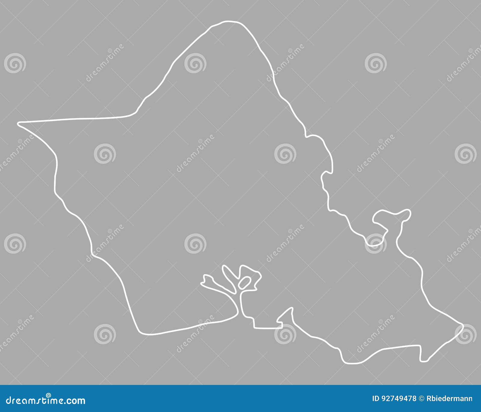 Map of Oahu stock vector. Illustration of grey, oahu - 92749478