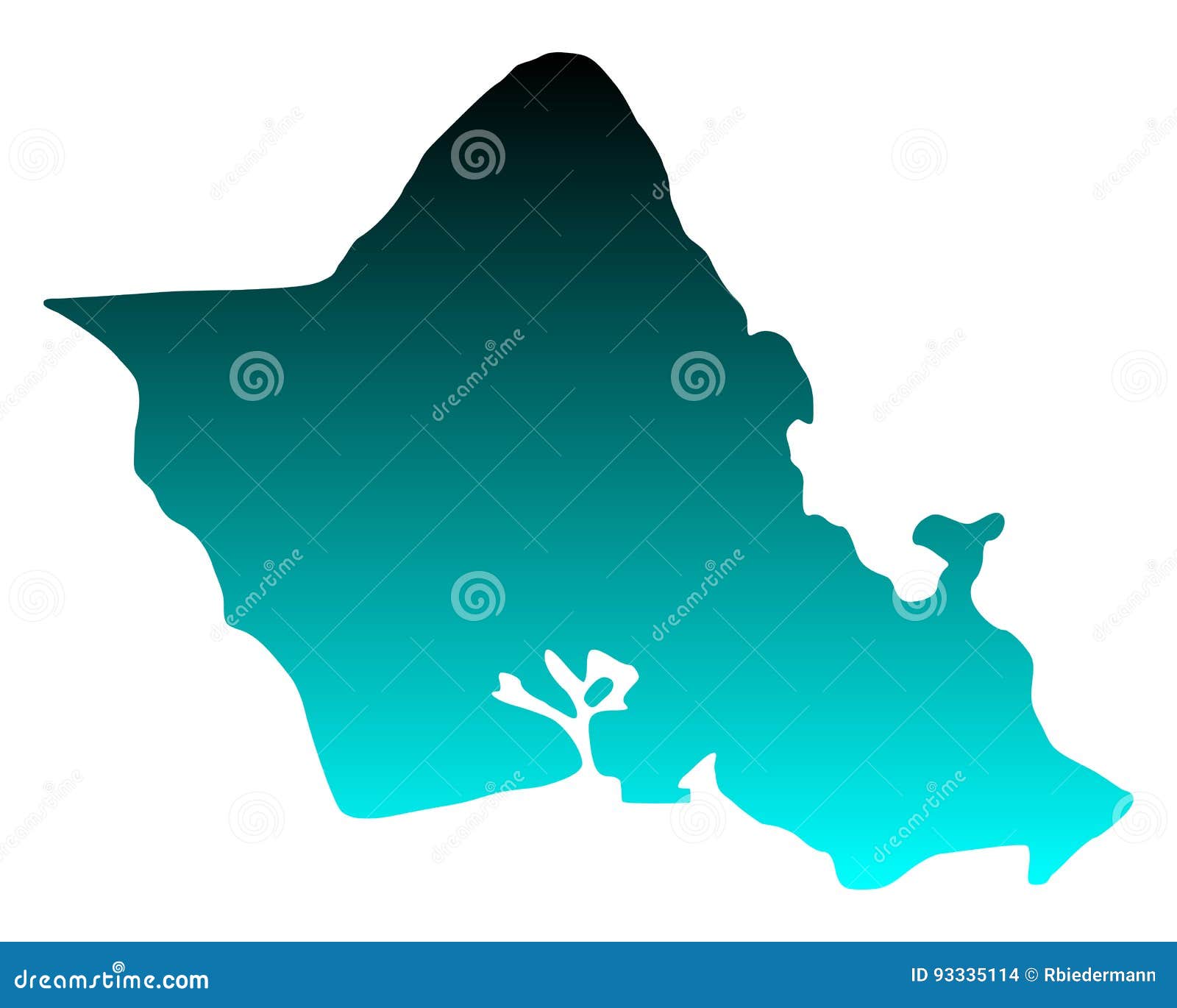 Map of Oahu stock vector. Illustration of cartography - 93335114