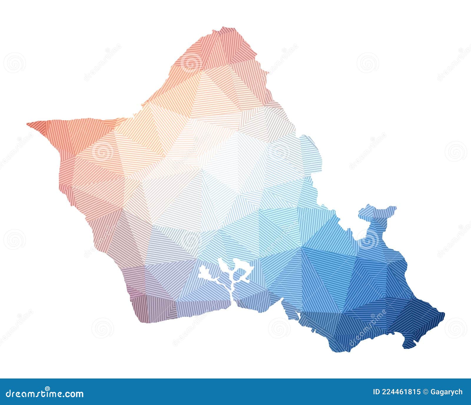 Map of Oahu. Low Poly Illustration of the Island Stock Vector ...