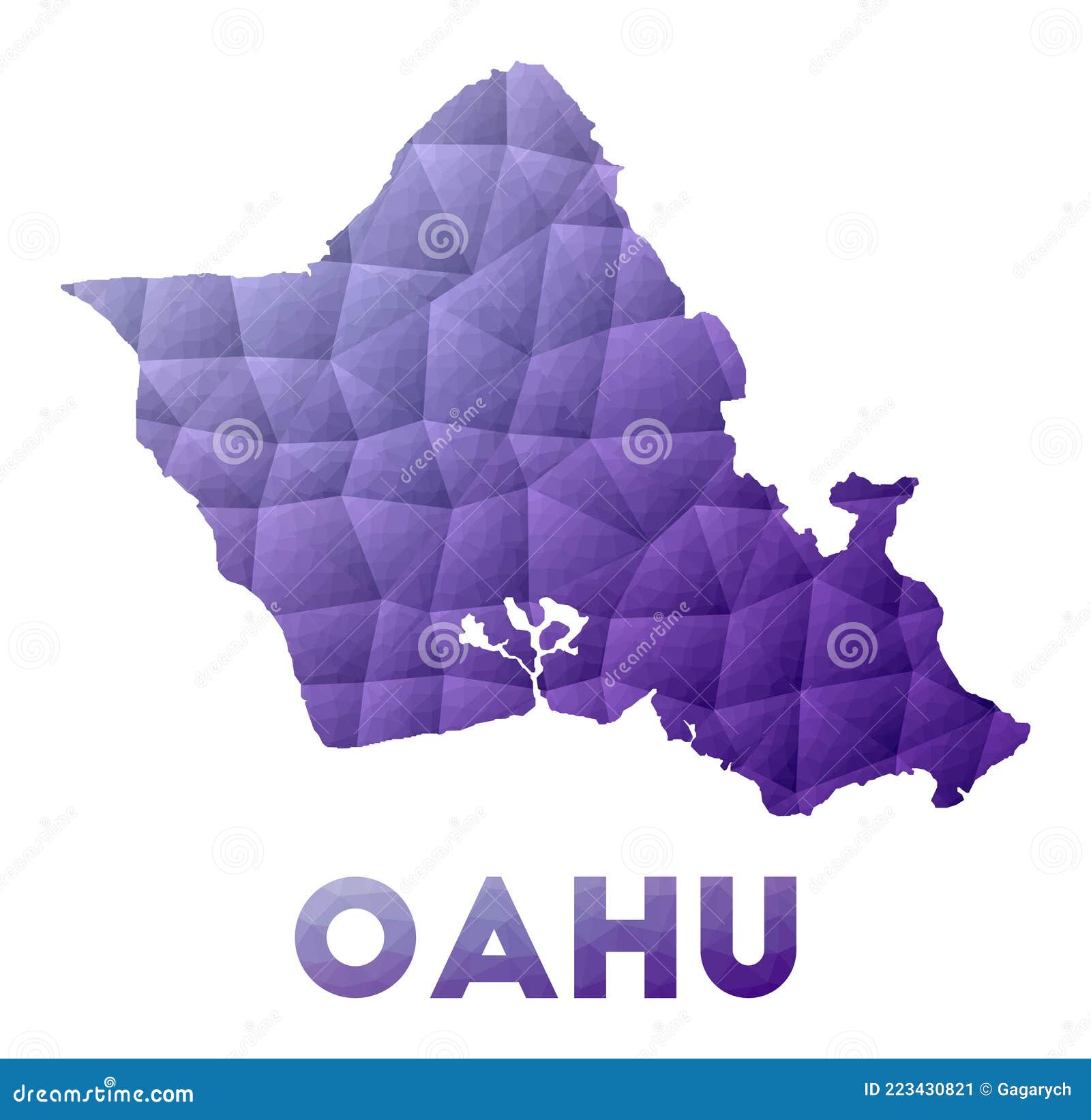 Oahu Low Poly Logo. Vector Illustration | CartoonDealer.com #153400802