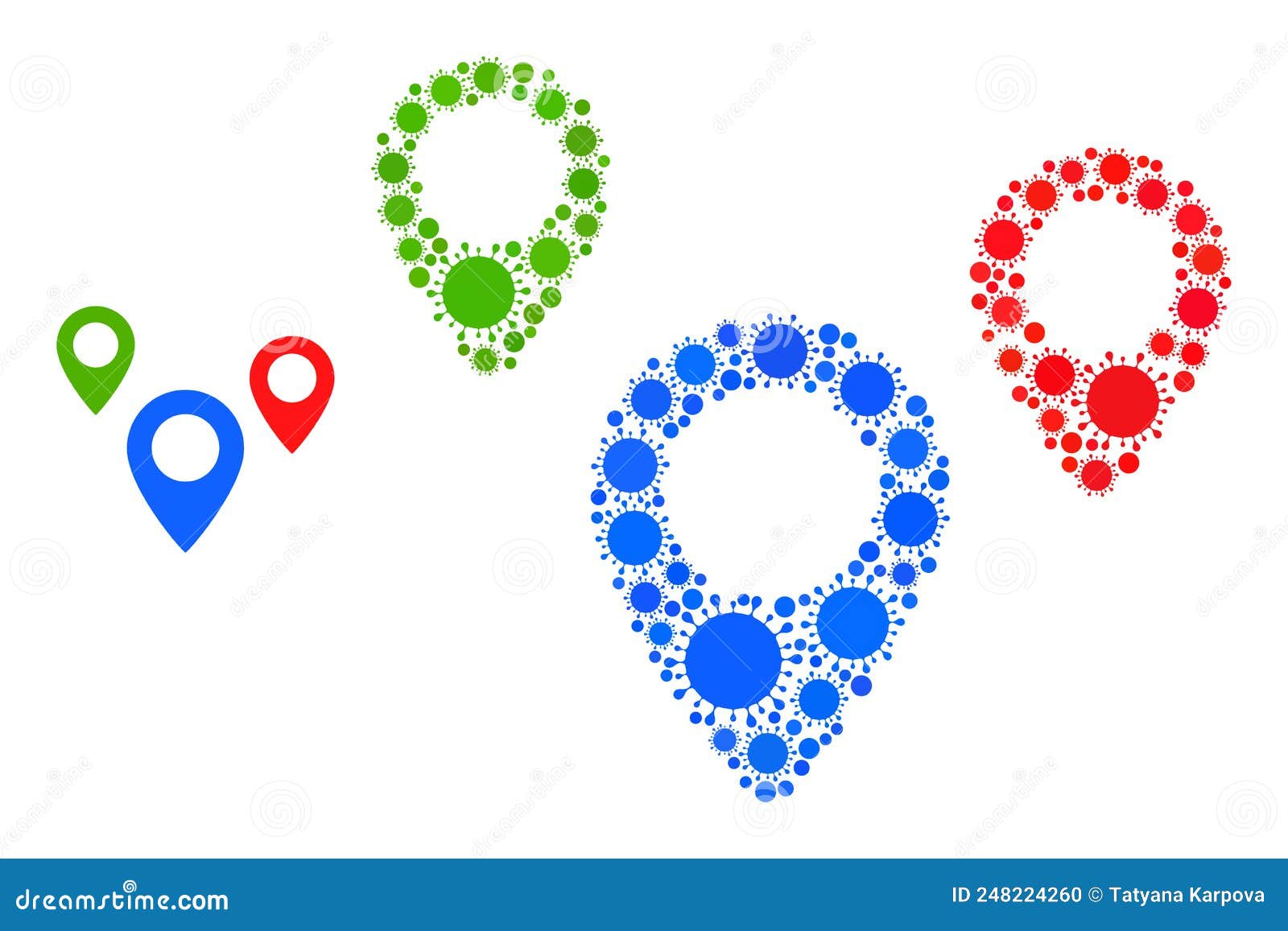 Map Objects Icon - Cell Composition Stock Vector - Illustration of ...
