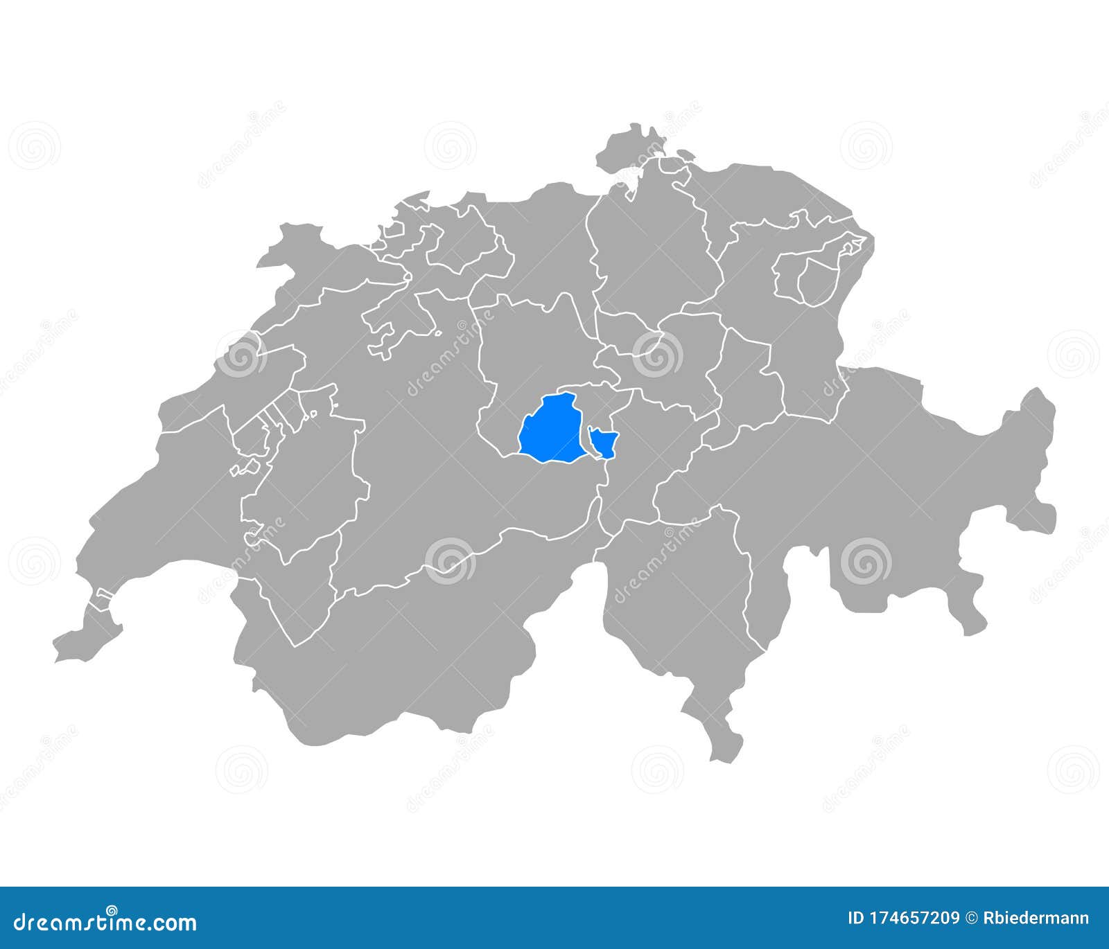 Map of Obwalden in Switzerland Stock Vector - Illustration of contour ...