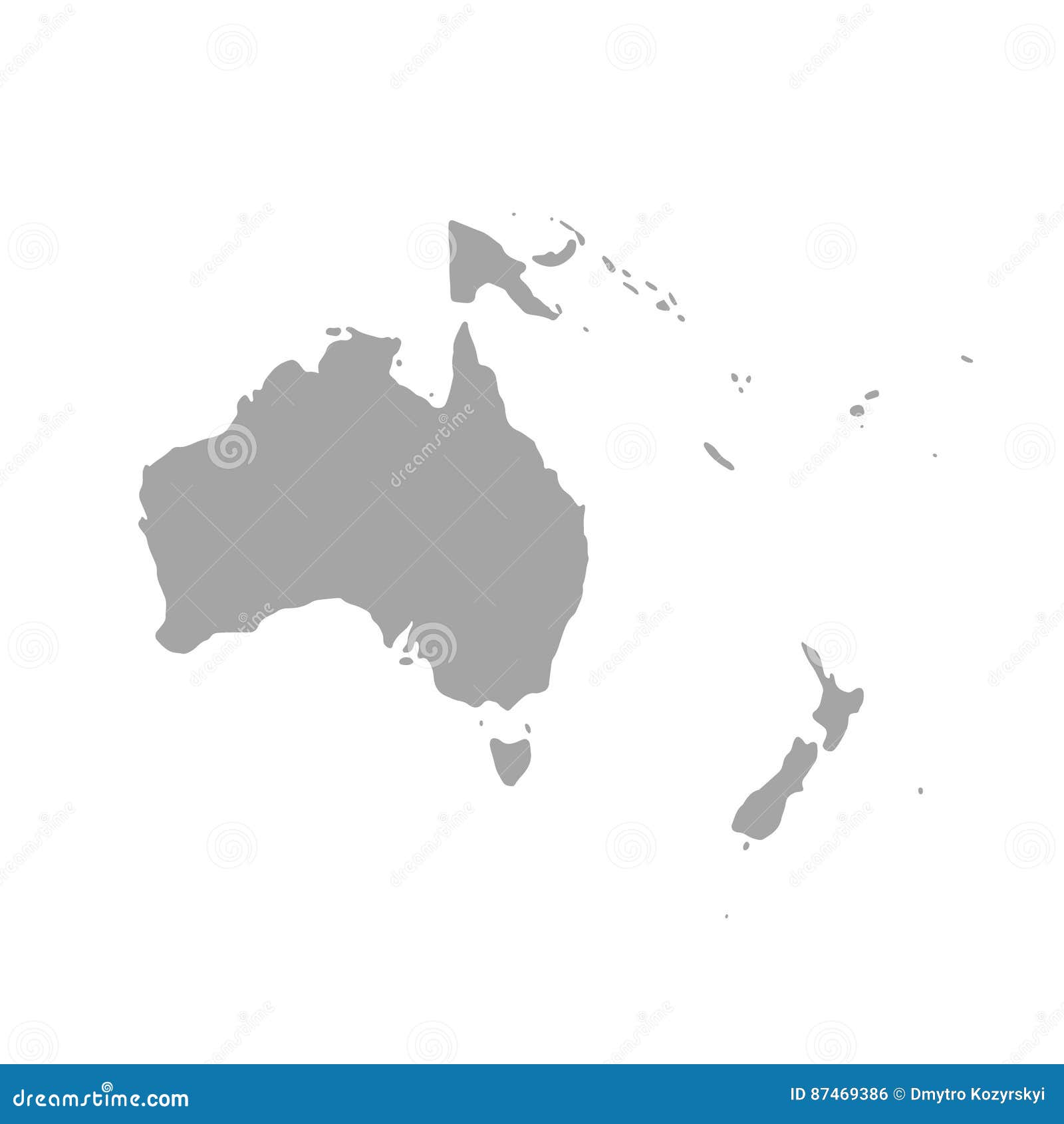 Map Of Oceania, White Geographic Map. Cartography, Geographical Atlas ...