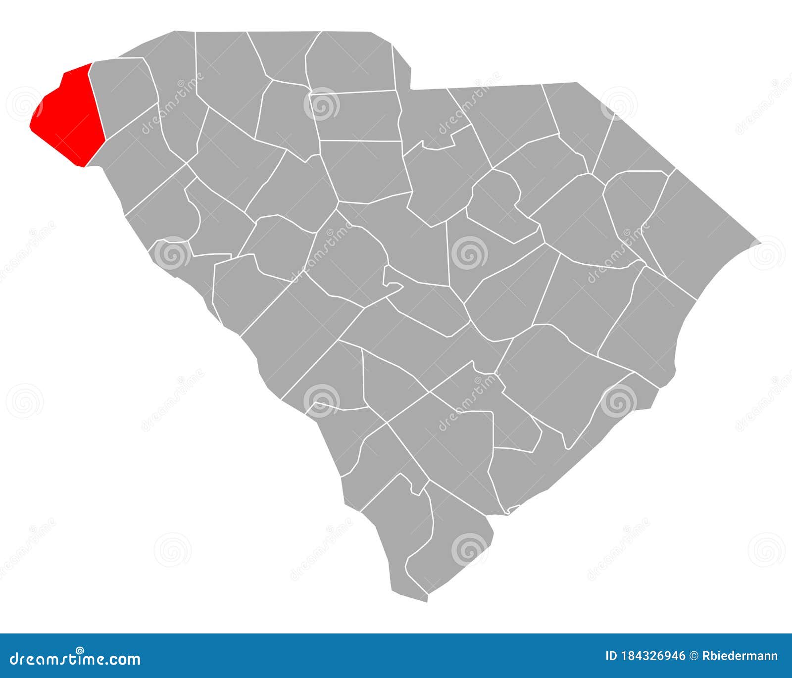 Map of Oconee in South Carolina Stock Vector - Illustration of isolated ...