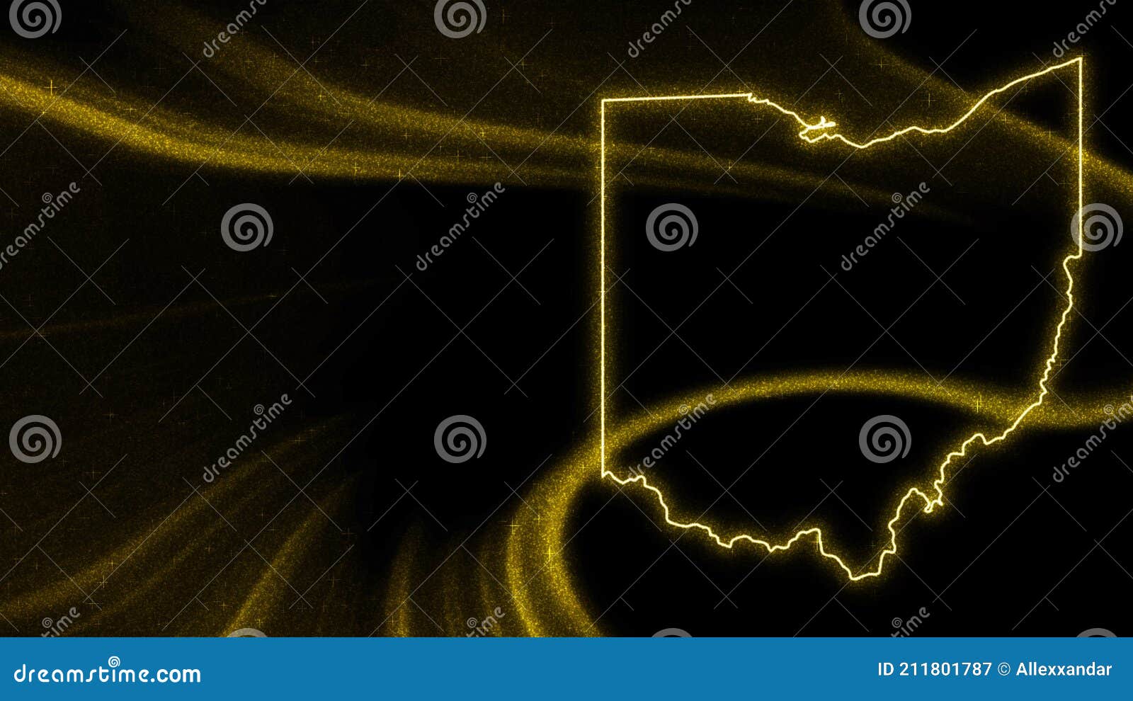 Map of Ohio, Gold Glitter Map Stock Image - Image of national, modern ...
