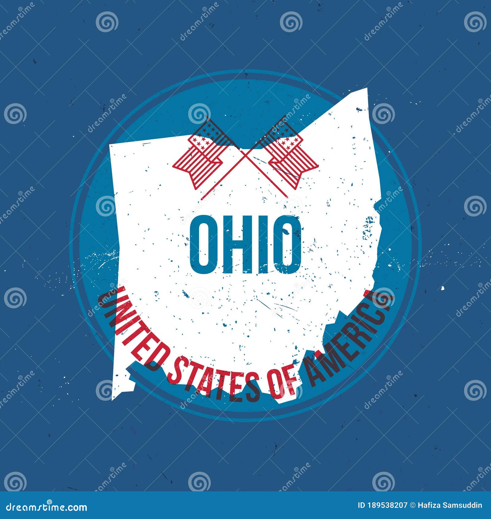 Map of Ohio State Label. Vector Illustration Decorative Design Stock ...