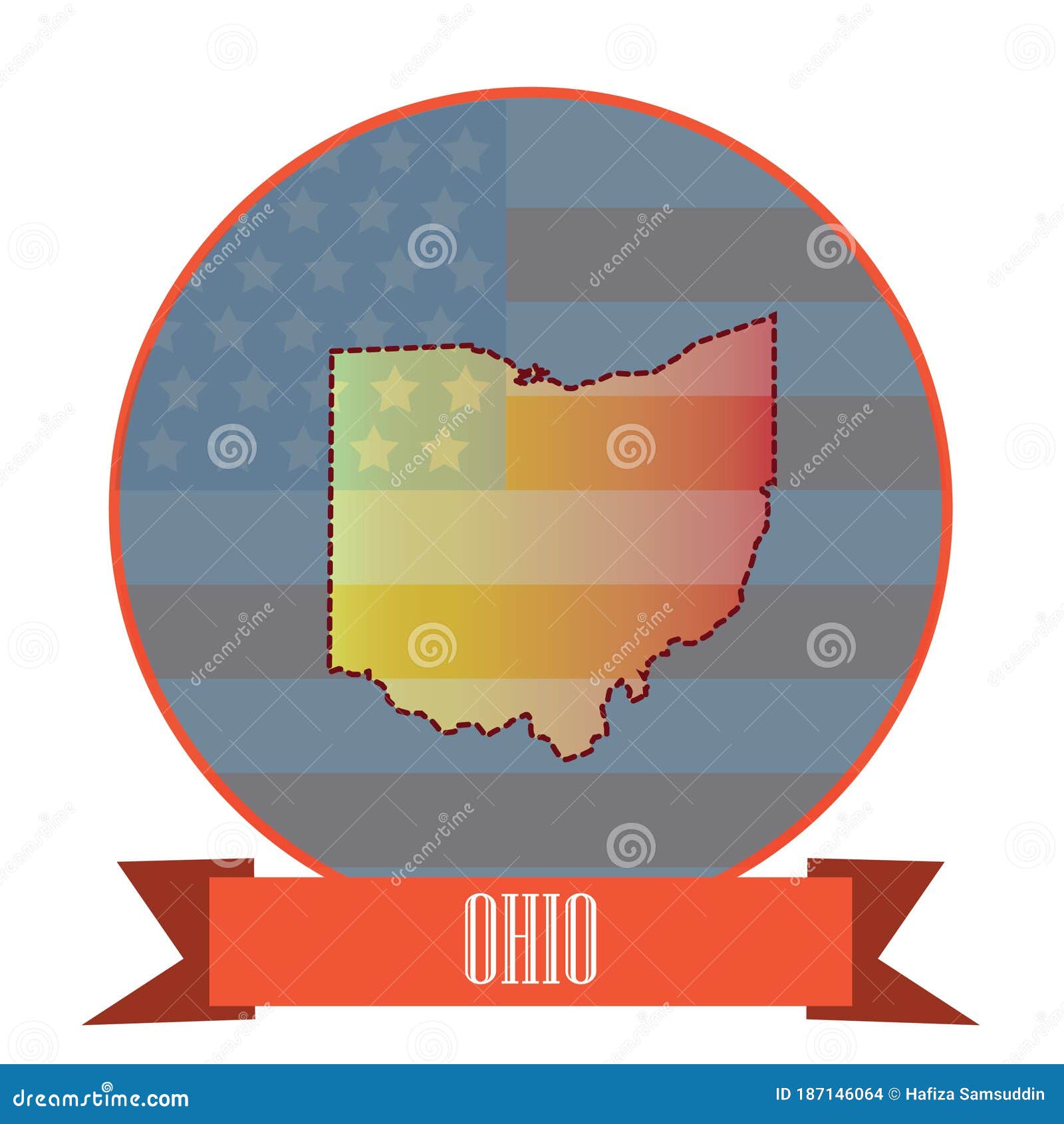 Map of Ohio State. Vector Illustration Decorative Design Stock Vector ...