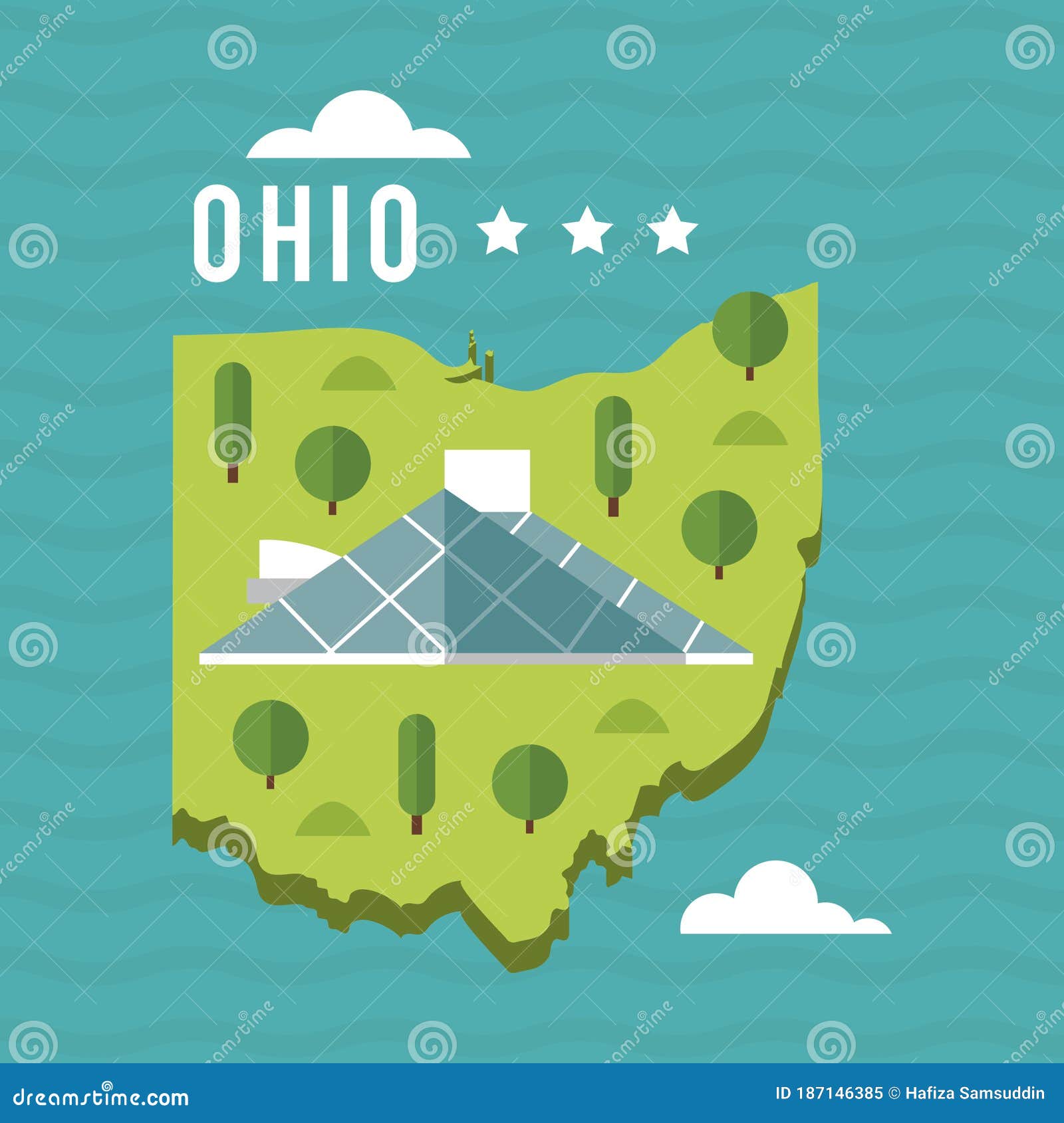 Map of Ohio State. Vector Illustration Decorative Design Stock Vector ...